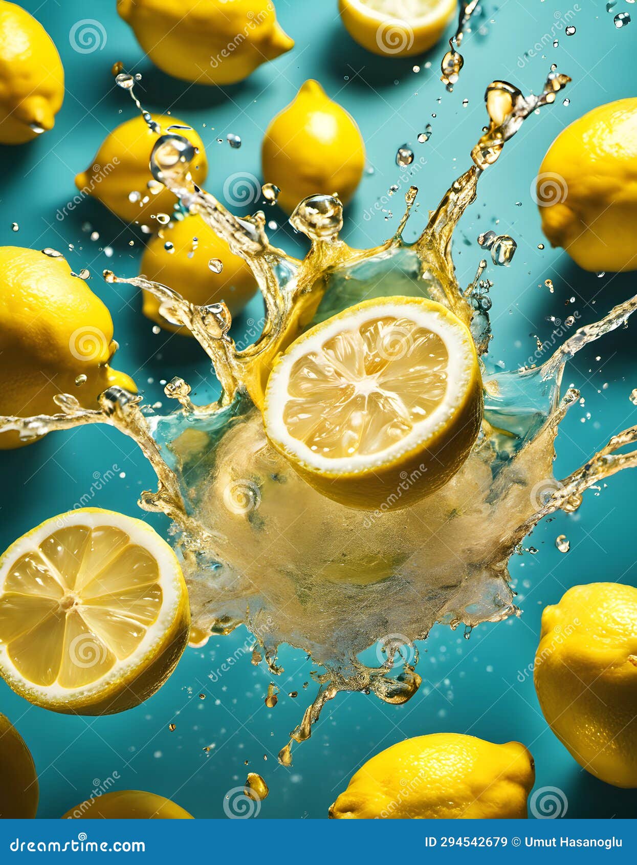 Fresh Lemon and Powerful Liquid Explosion Stock Illustration ...