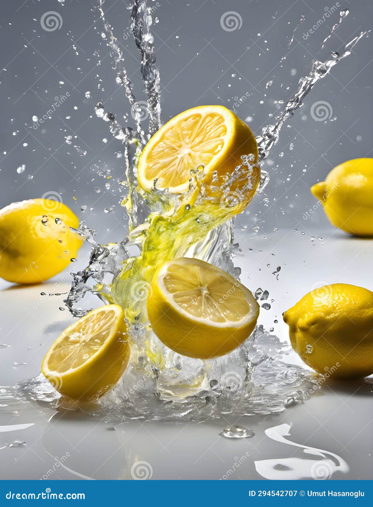 Fresh Lemon and Powerful Liquid Explosion Stock Illustration ...