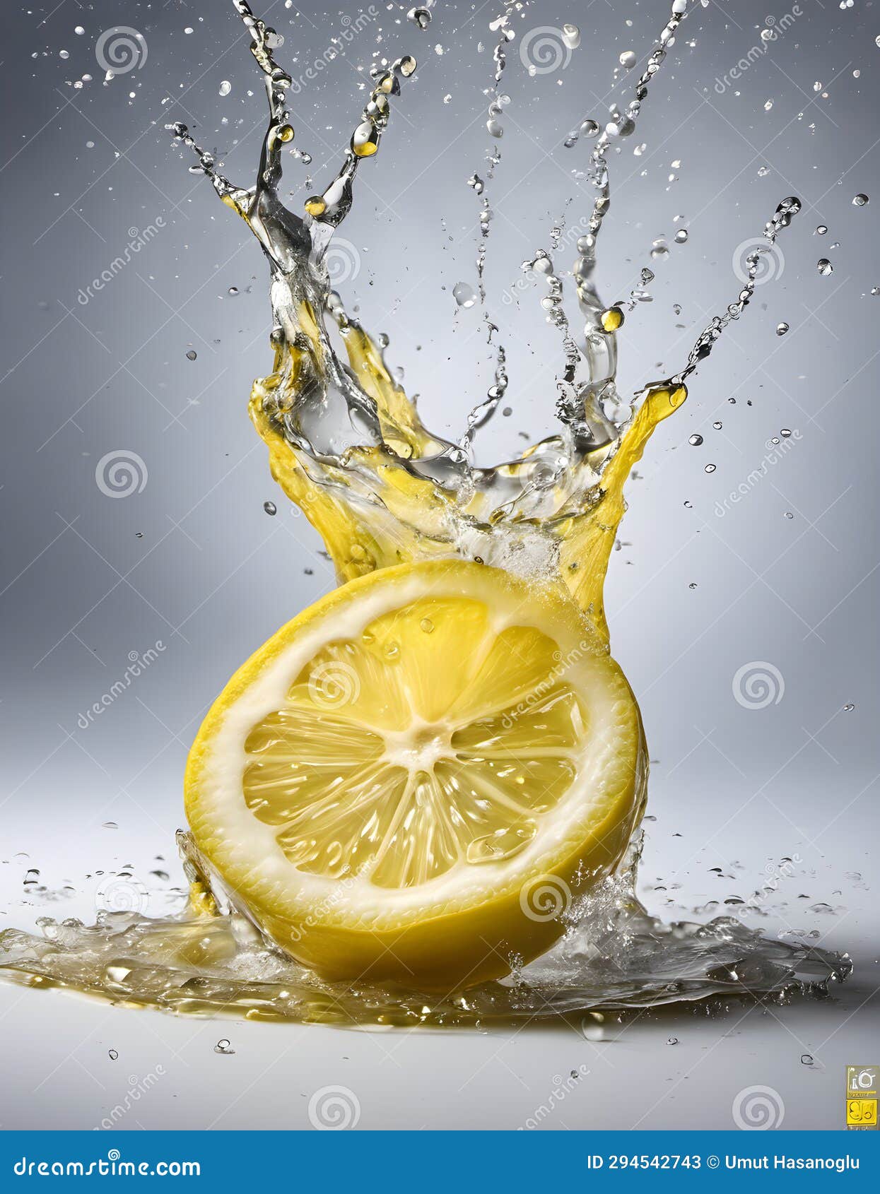 Fresh Lemon and Powerful Liquid Explosion Stock Illustration ...