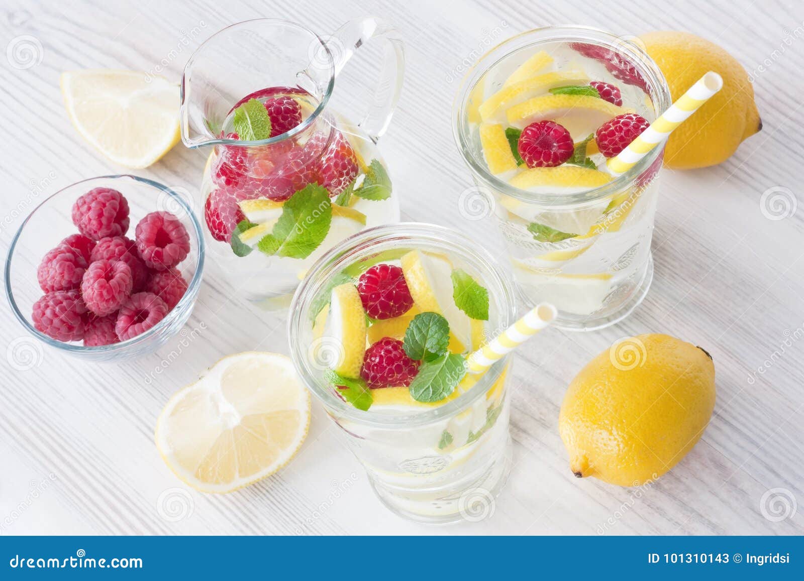 Fresh Lemon and Raspberry Water Drink Stock Image - Image of appetite ...