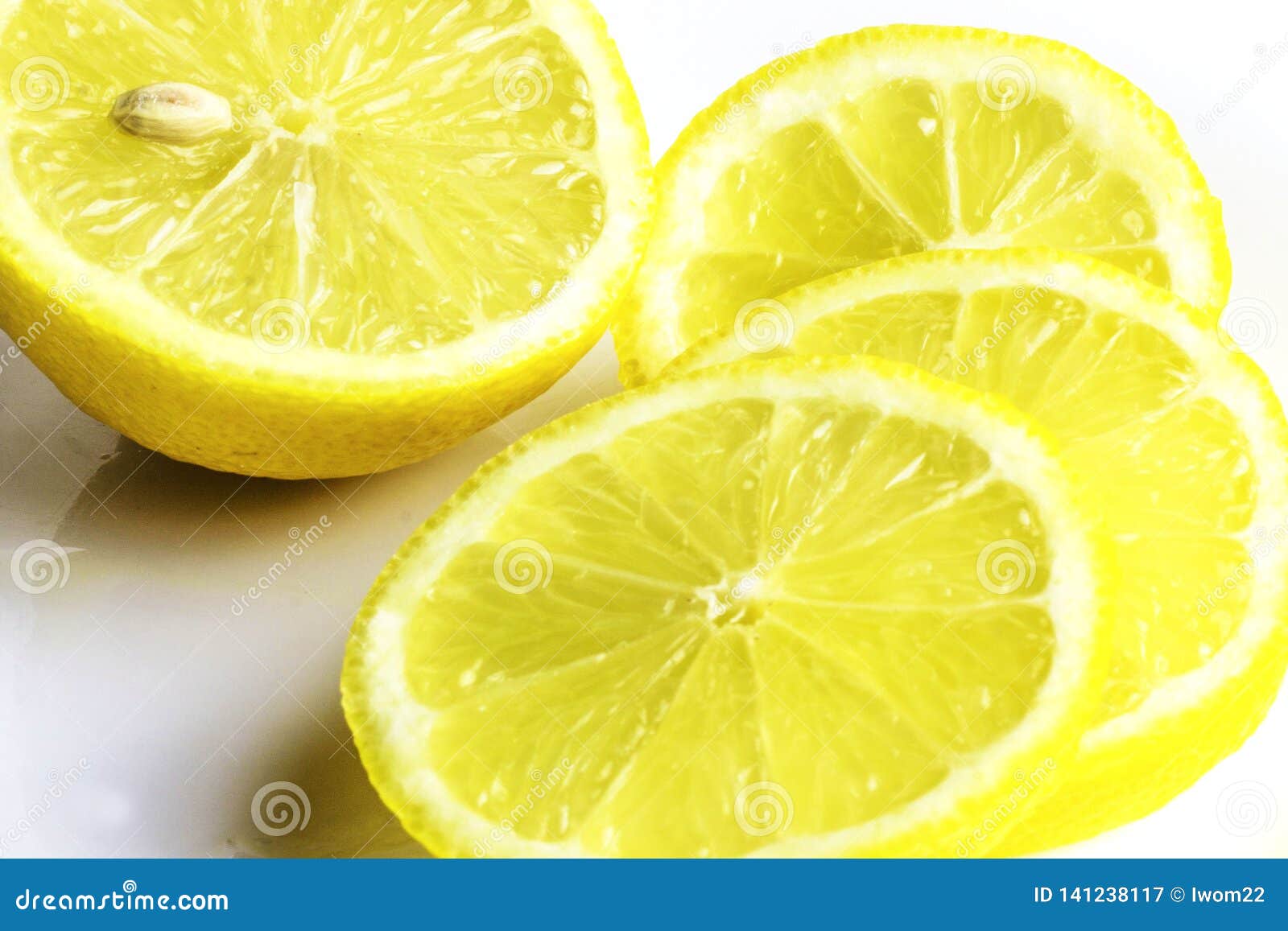 Fresh lemon slices stock image. Image of nutrition, healthy - 141238117