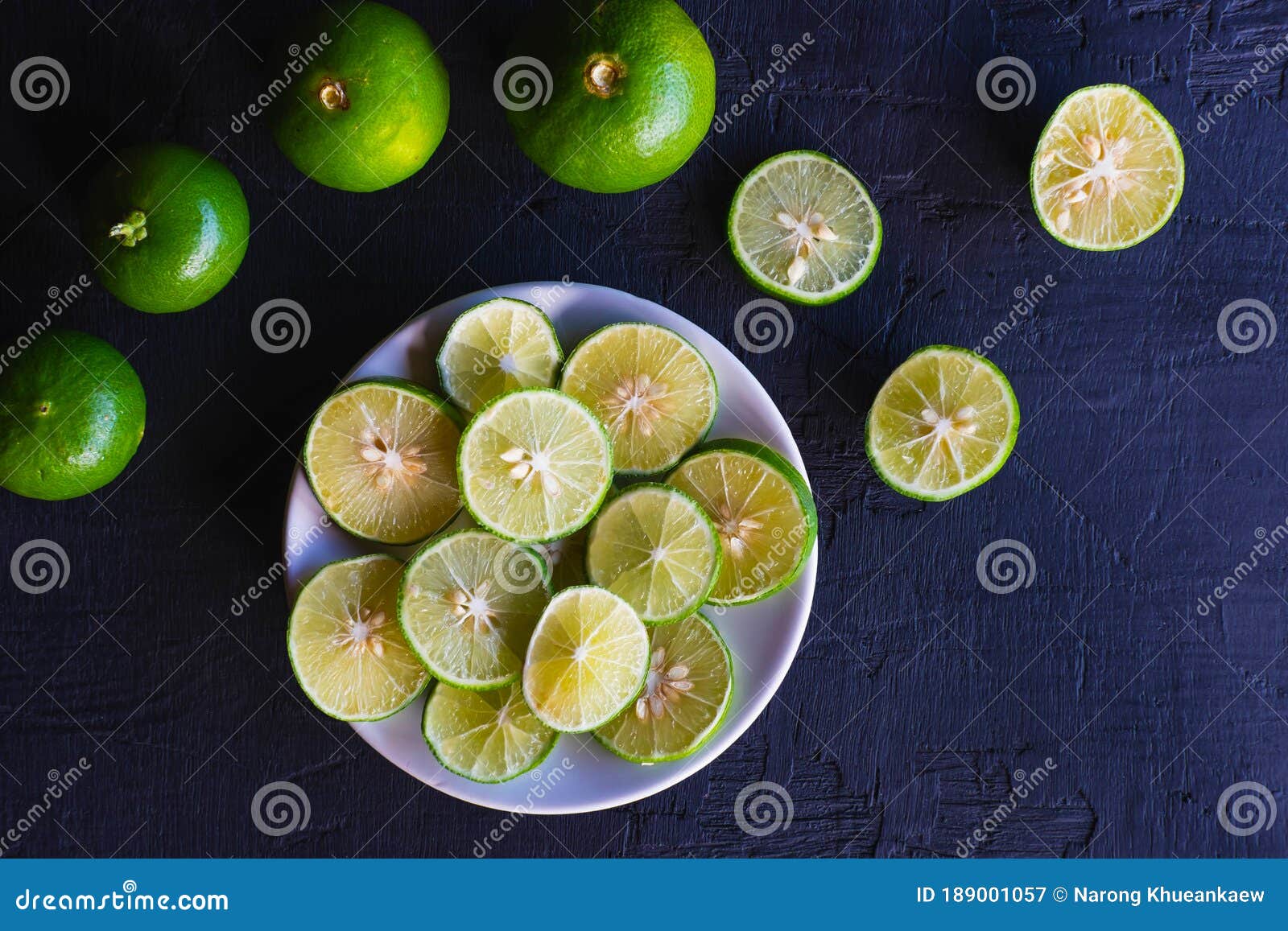 .Fresh Lemon Slides on a Plate Stock Image - Image of decoration ...