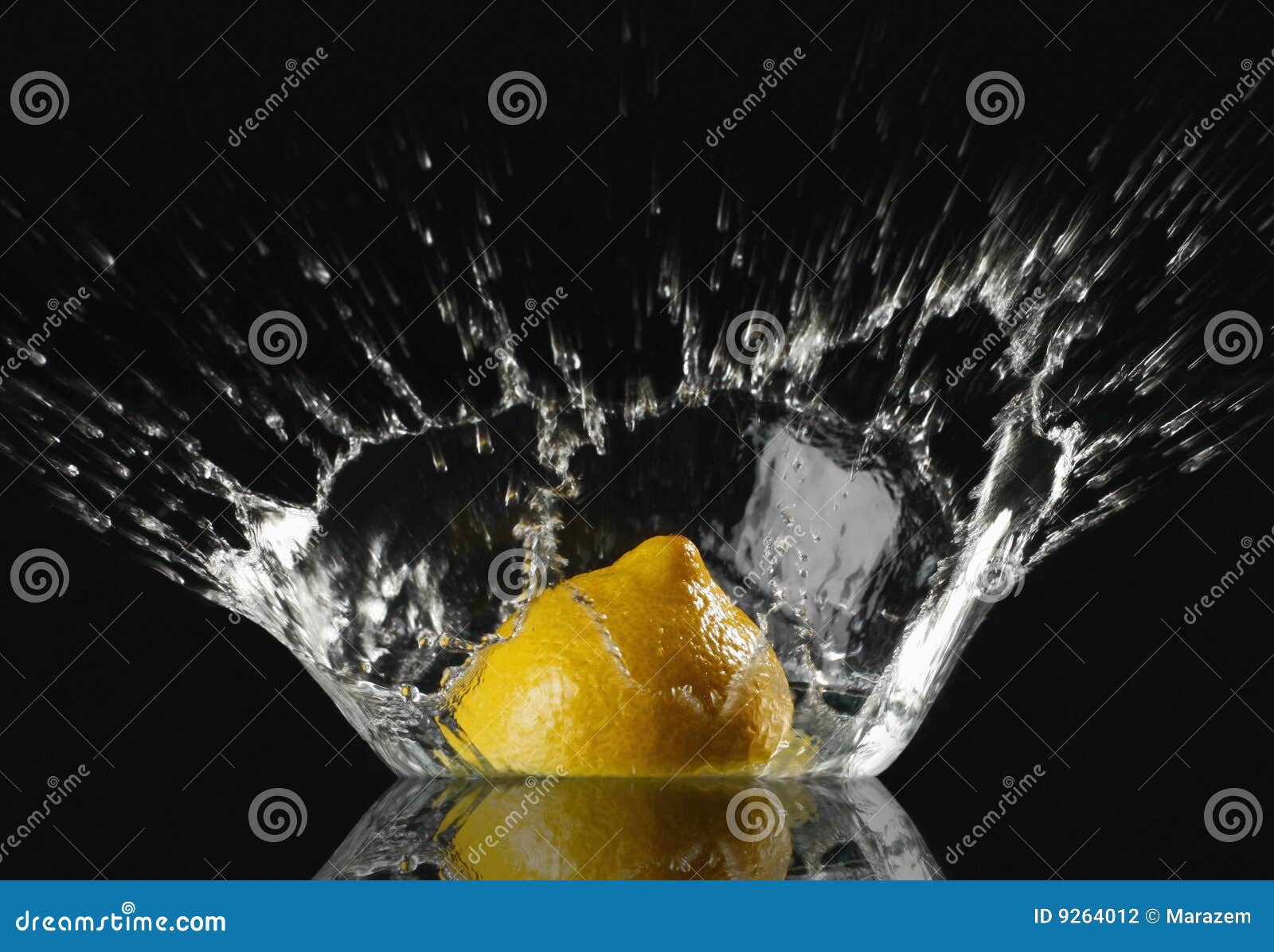 Fresh lemon with splash stock photo. Image of freshness - 9264012