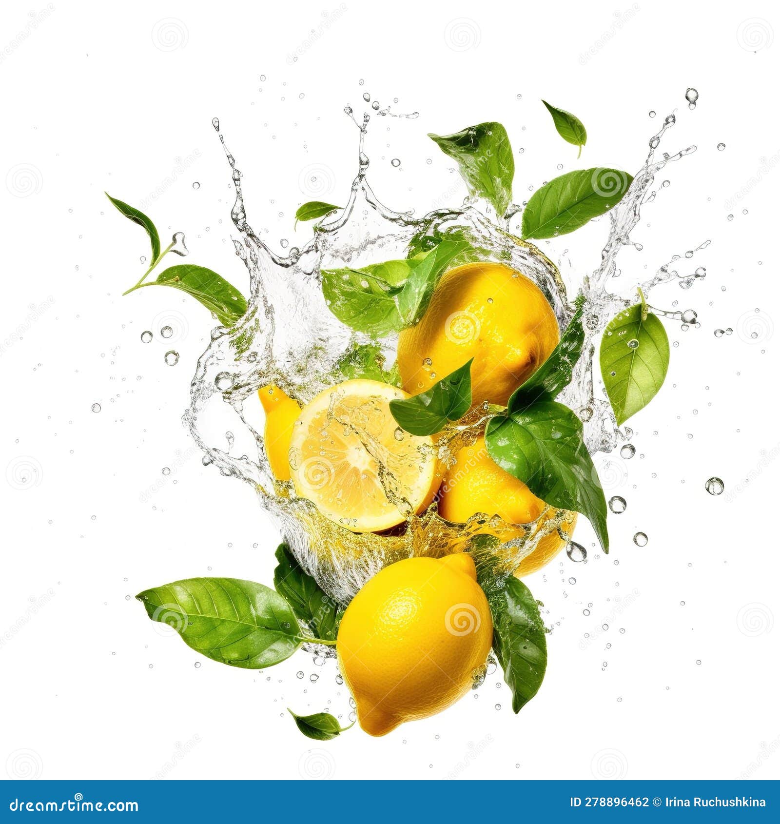 Fresh Lemon and Splash. Generative AI Stock Illustration - Illustration ...