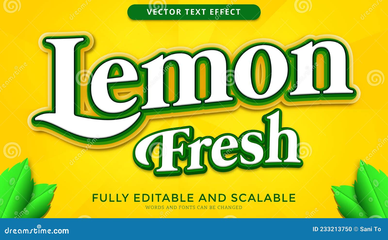 Fresh Lemon Text Effect Editable Eps File Stock Vector - Illustration ...