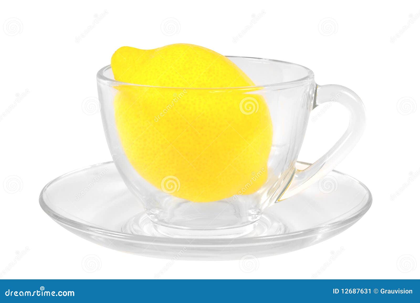 Fresh Lemon in a Transparent Glass Cup Stock Image - Image of breakfast ...