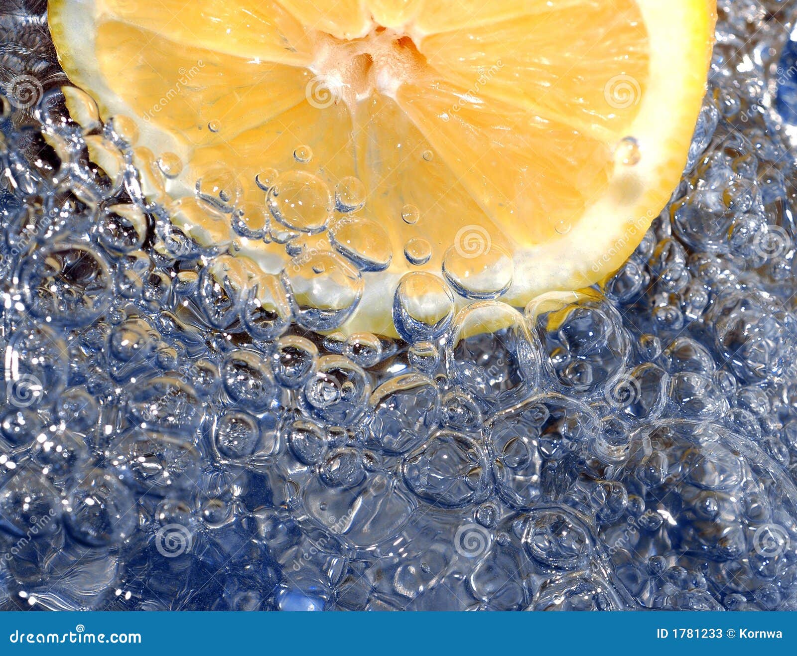 Fresh lemon in water stock image. Image of vodka, cold - 1781233