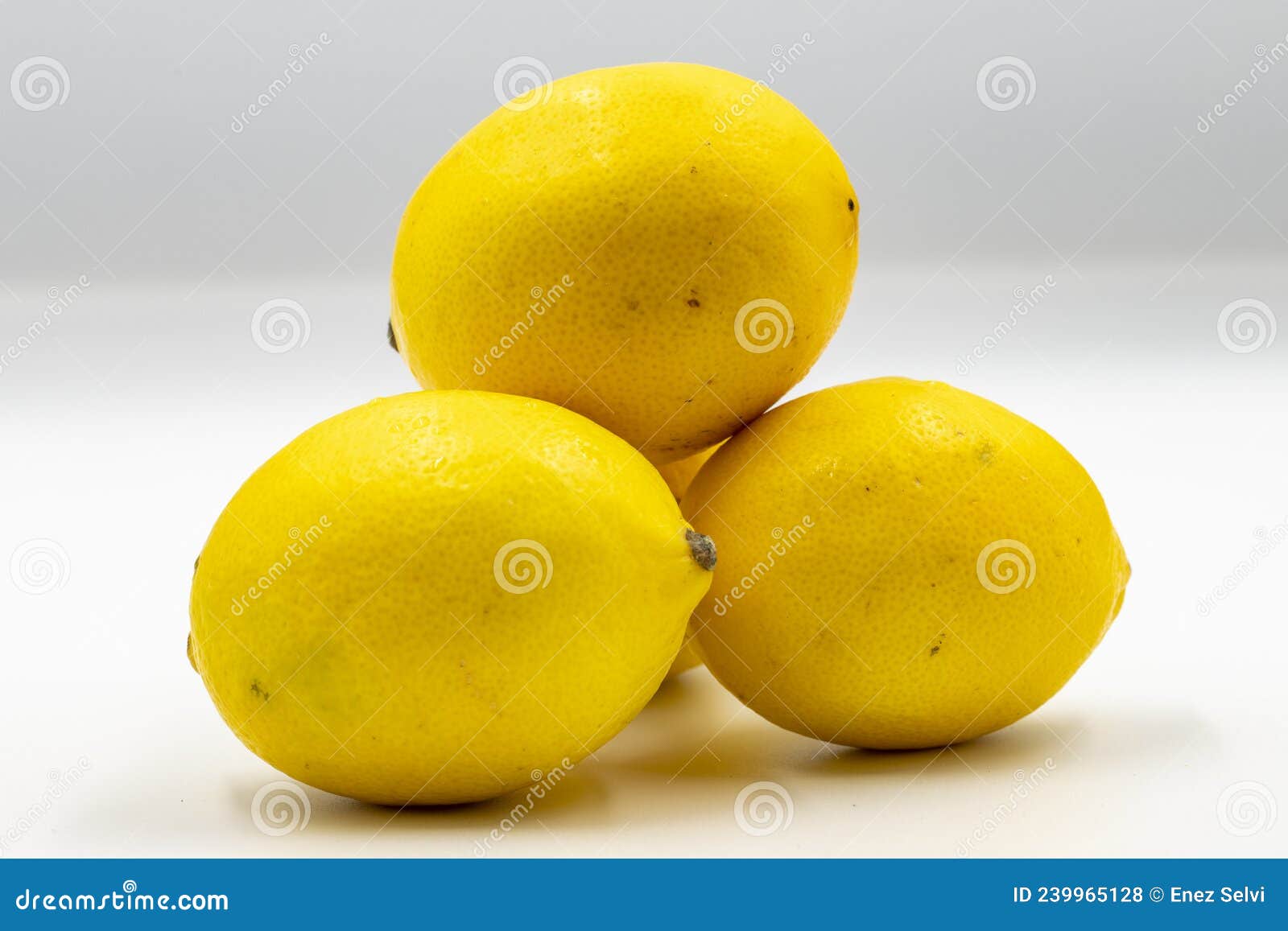 Fresh Lemon on White Background with Shadow Stock Photo - Image of ...