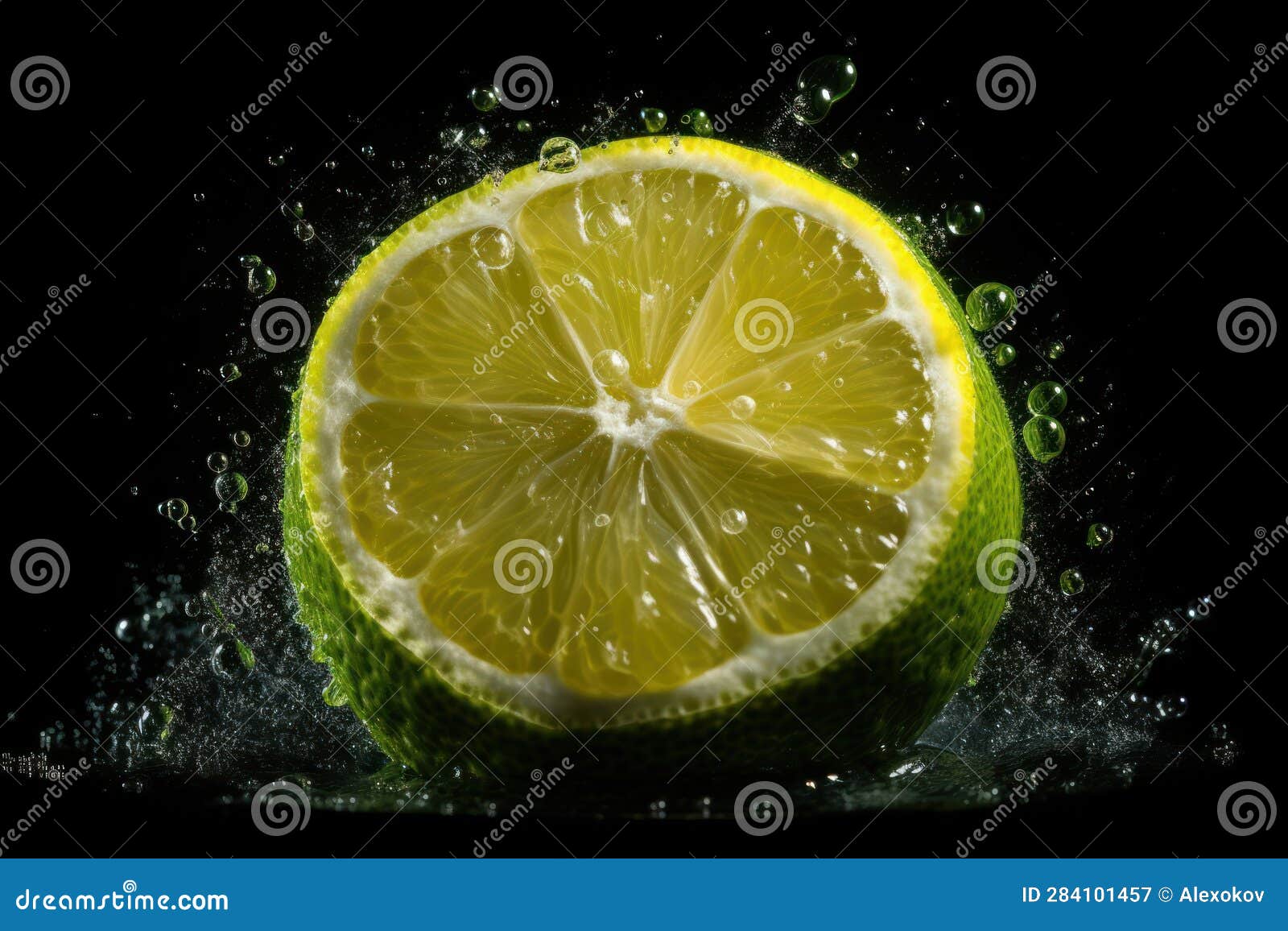 Fresh Lemon on White Background in Studio Setting Stock Illustration ...