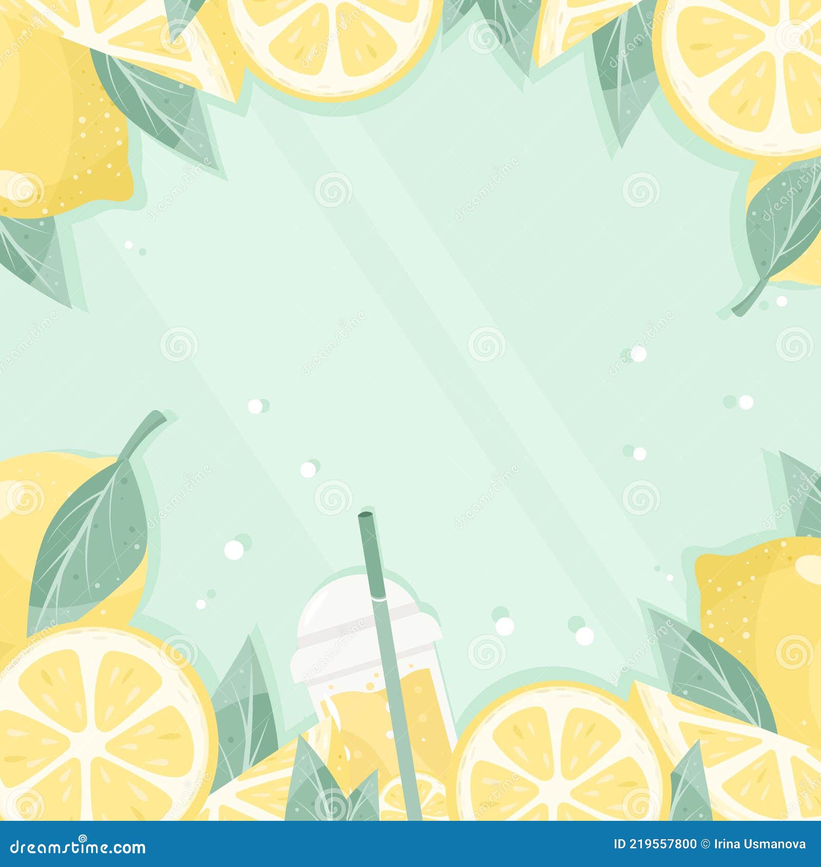 Fresh Lemonade Banner with Yellow Lemon, Fruit Slice and Drops ...