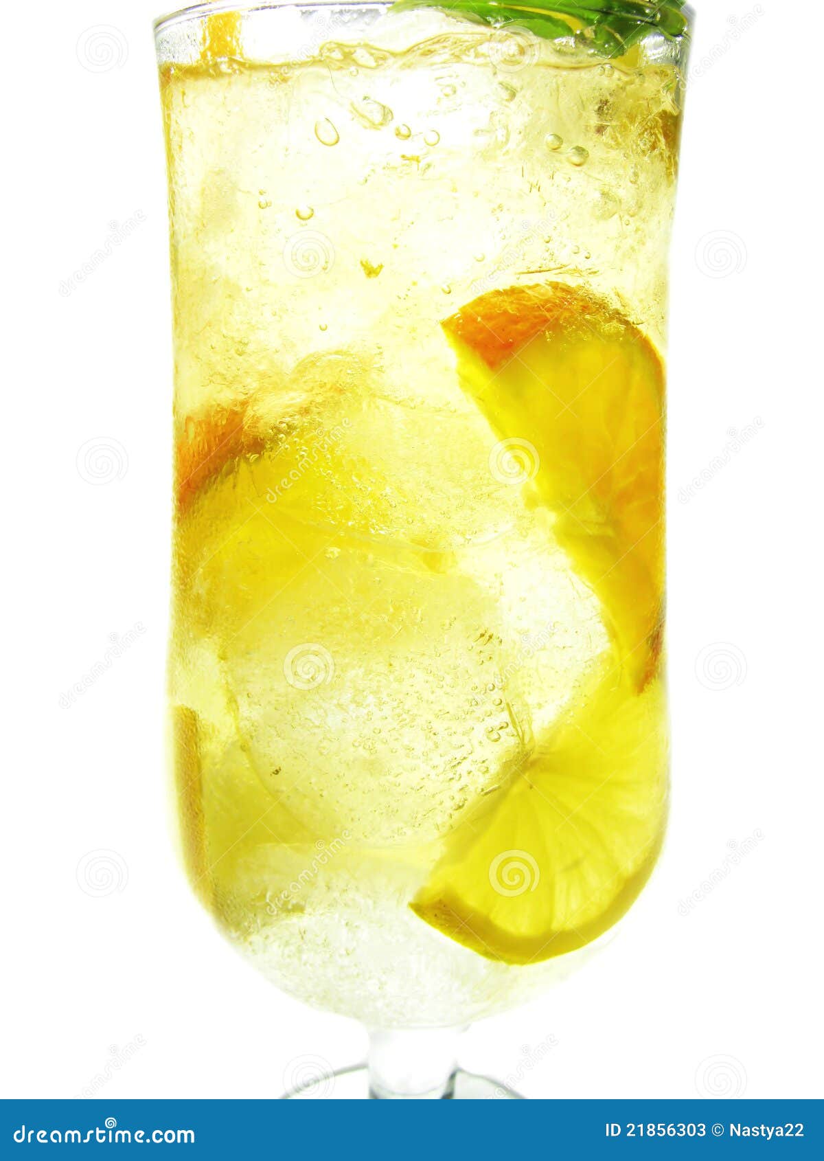 Fresh Lemonade Drink with Ice Stock Image - Image of isolated ...
