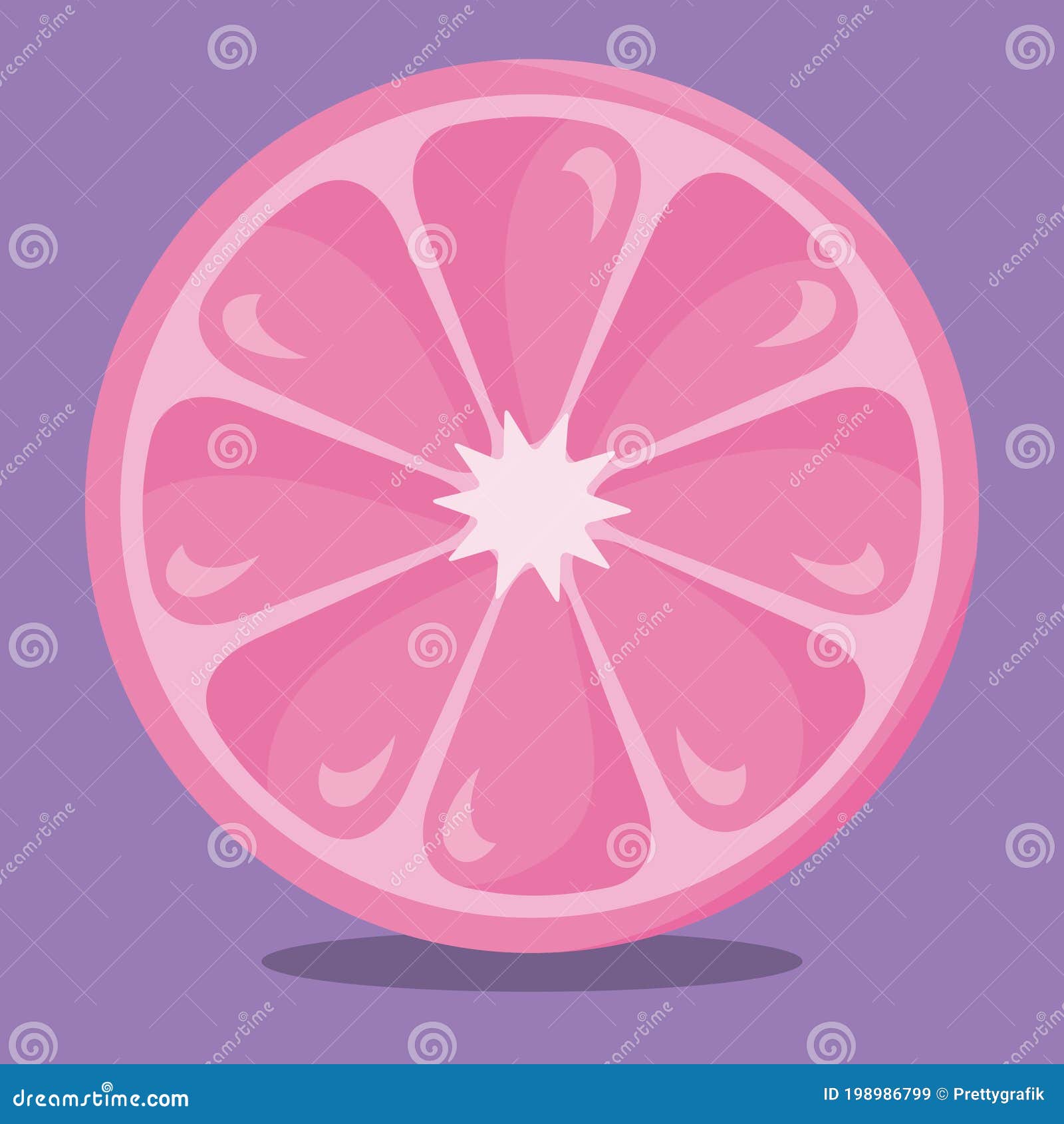 Pink Lemon Pattern. Citrus Vector Seamless Background. Hand Drawn ...