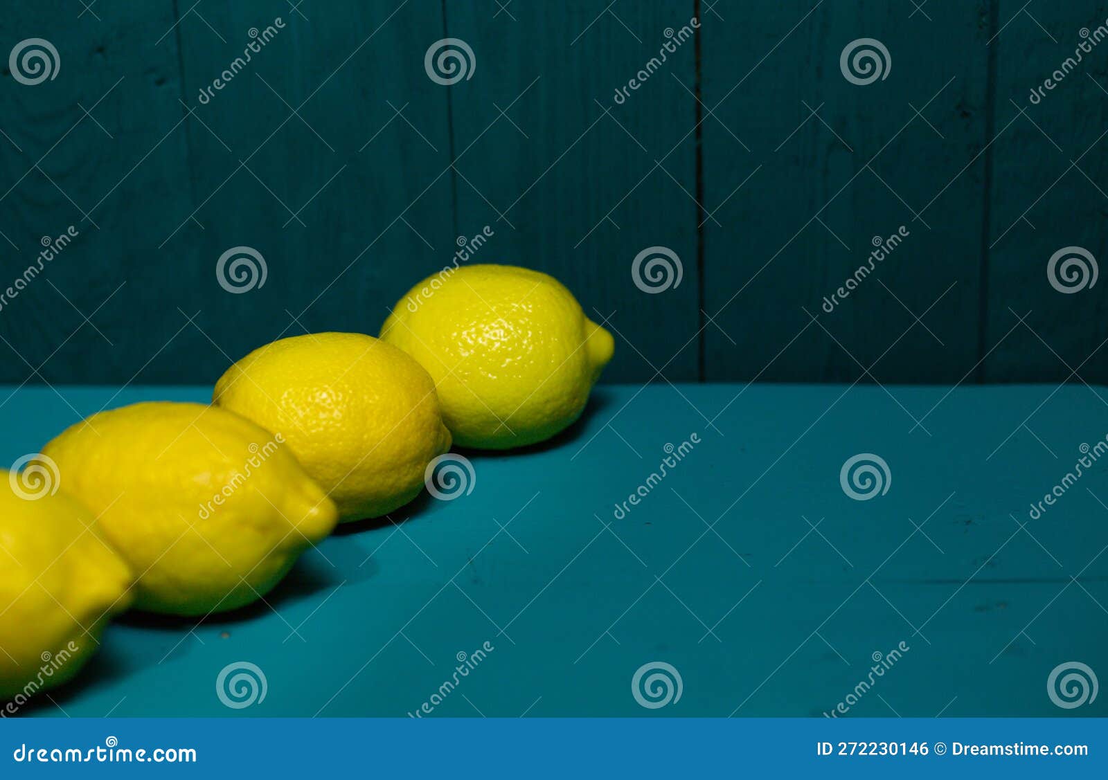 Fresh Lemons on a Beautiful, Dark Background, Side View. Stock Photo ...