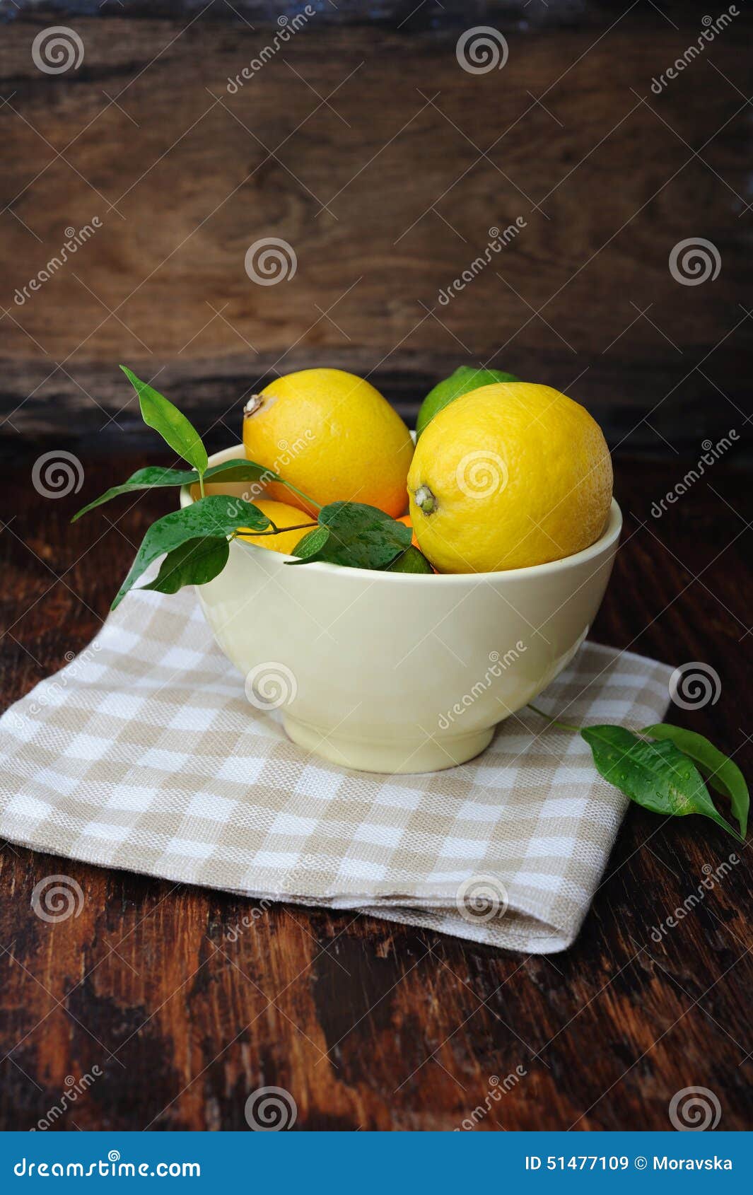 Fresh Lemons in the Bowl on the Table Stock Image - Image of flavored ...