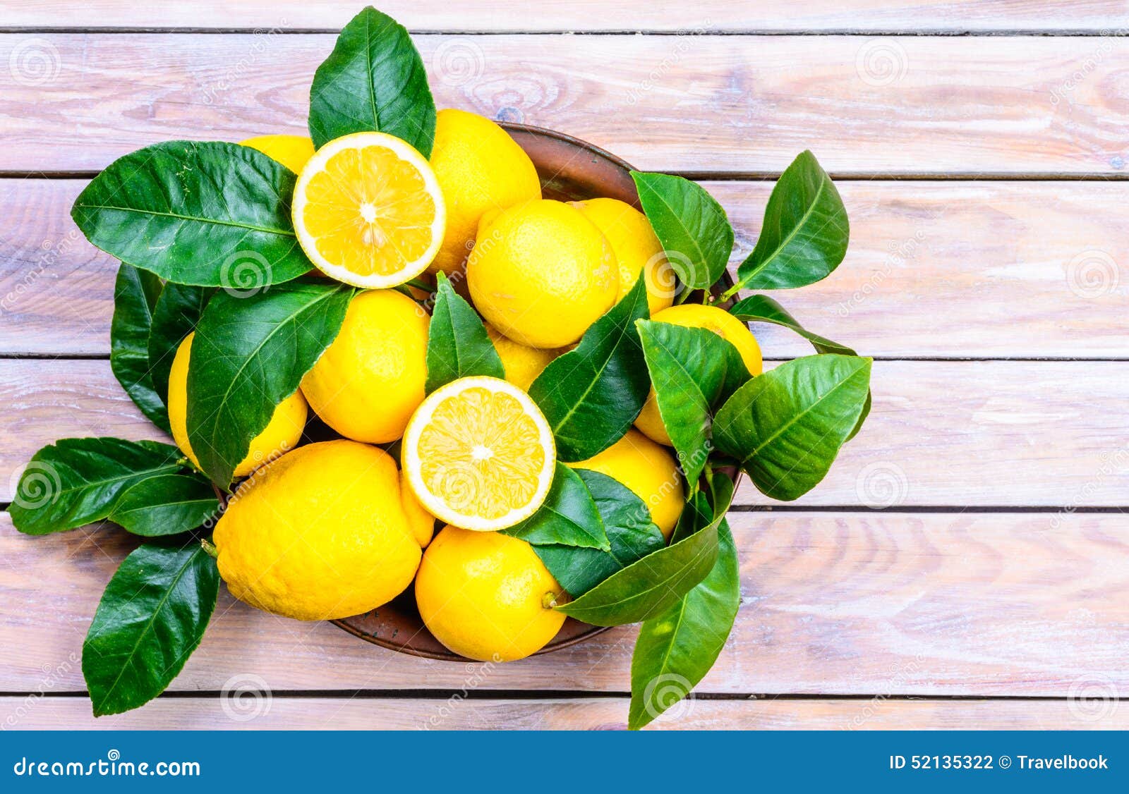 Fresh lemons in plate. stock photo. Image of limoncello - 52135322