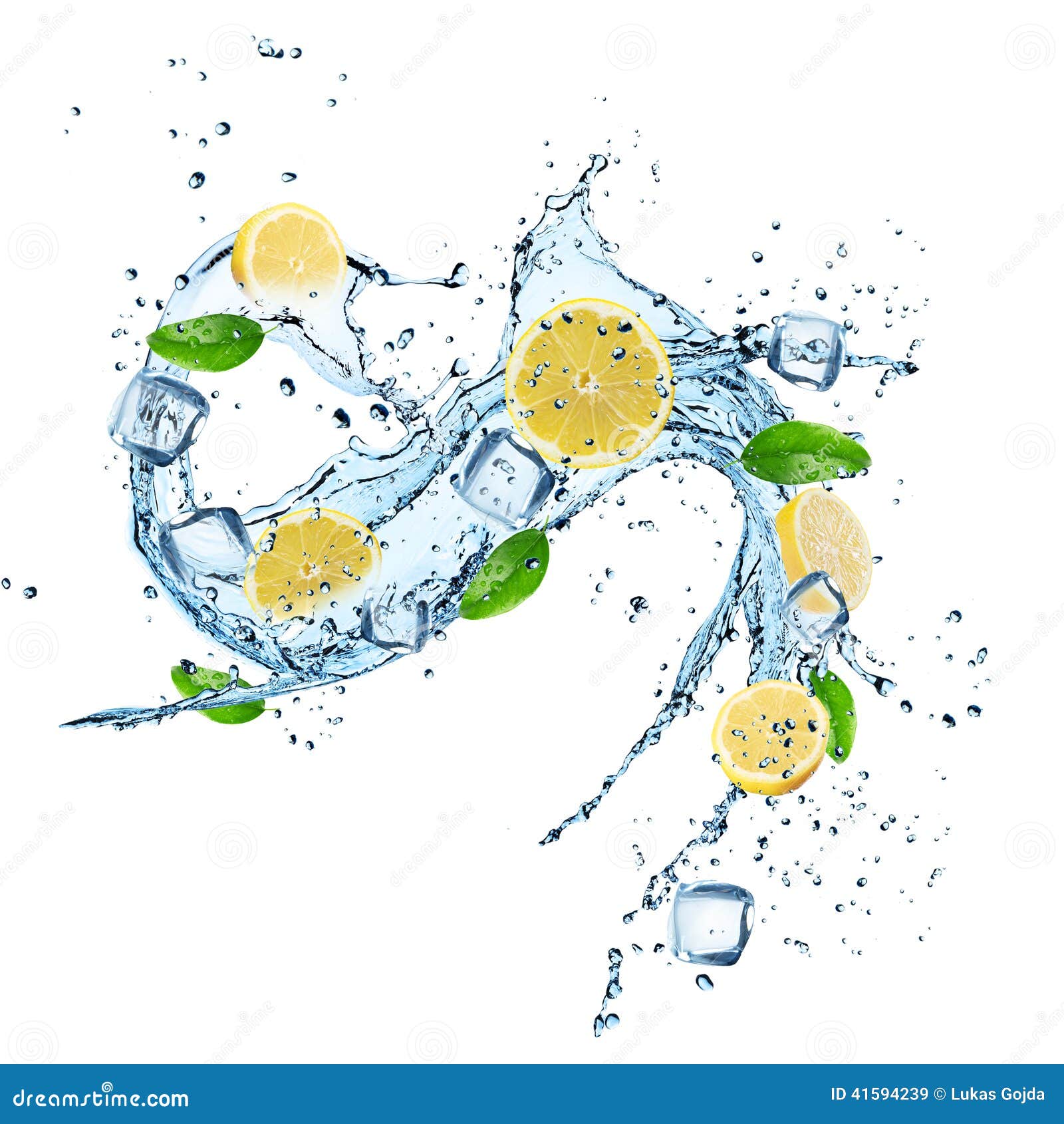 Fresh Lemons with Water Splash Stock Image - Image of splash, white ...