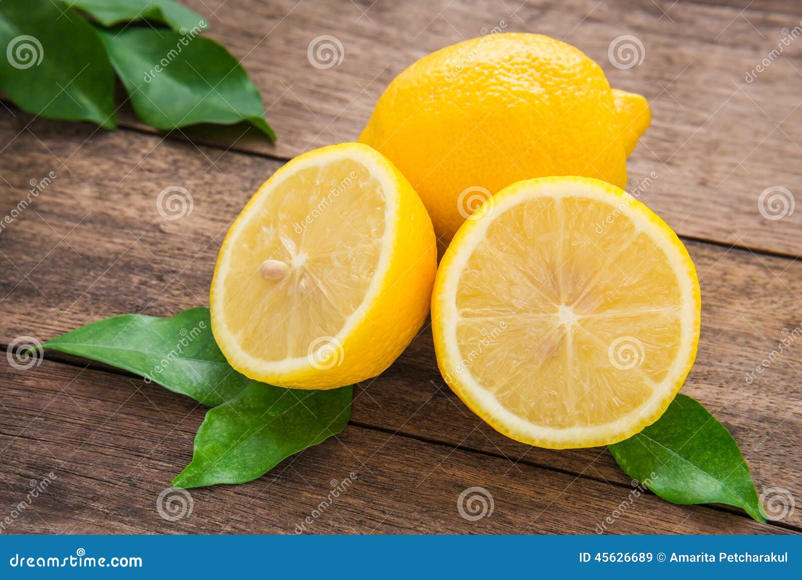 Fresh Lemons on Wooden Table Stock Image - Image of table, fruit: 45626689