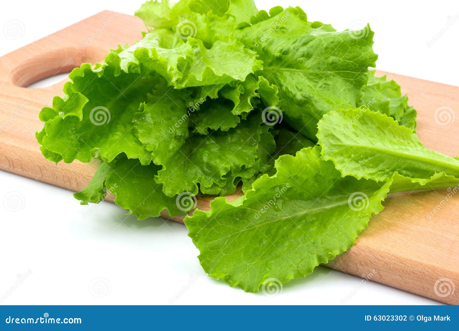 Fresh Lettuce on the Cutting Board Stock Photo - Image of crisp ...
