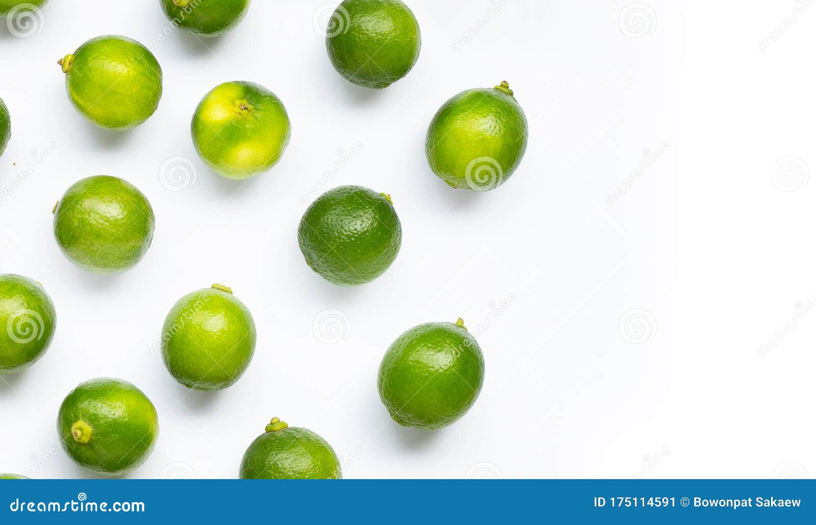 Fresh Limes Isolated on White Background Stock Image - Image of dieting ...