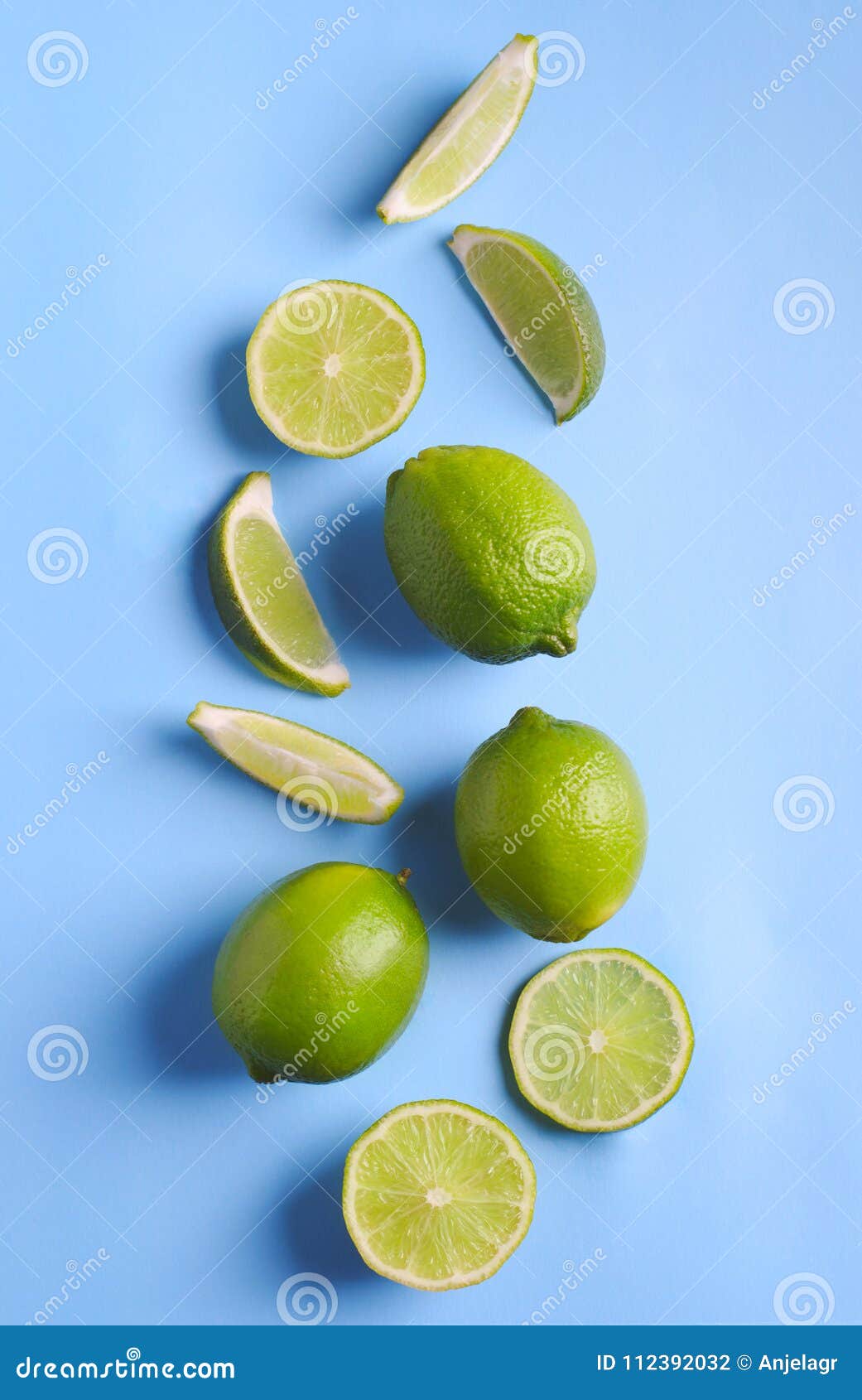 Fresh Limes on Light Blue Background Stock Photo - Image of lime ...