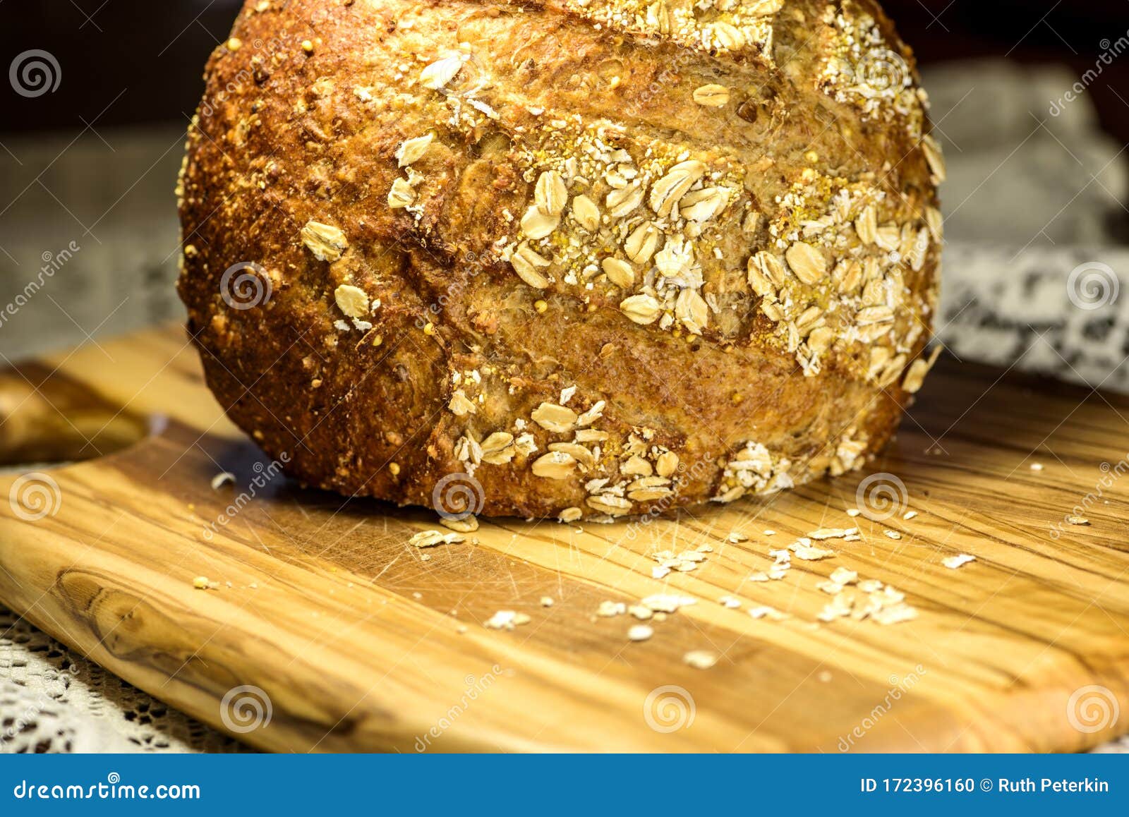 Fresh Loaf of Whole Grain Bread Stock Photo - Image of fresh, dietary ...