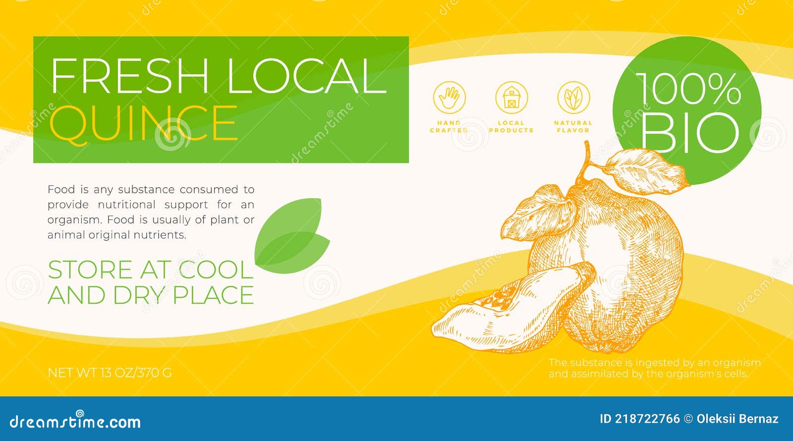 Fresh Local Fruits Label Template. Abstract Vector Packaging Horizontal ...