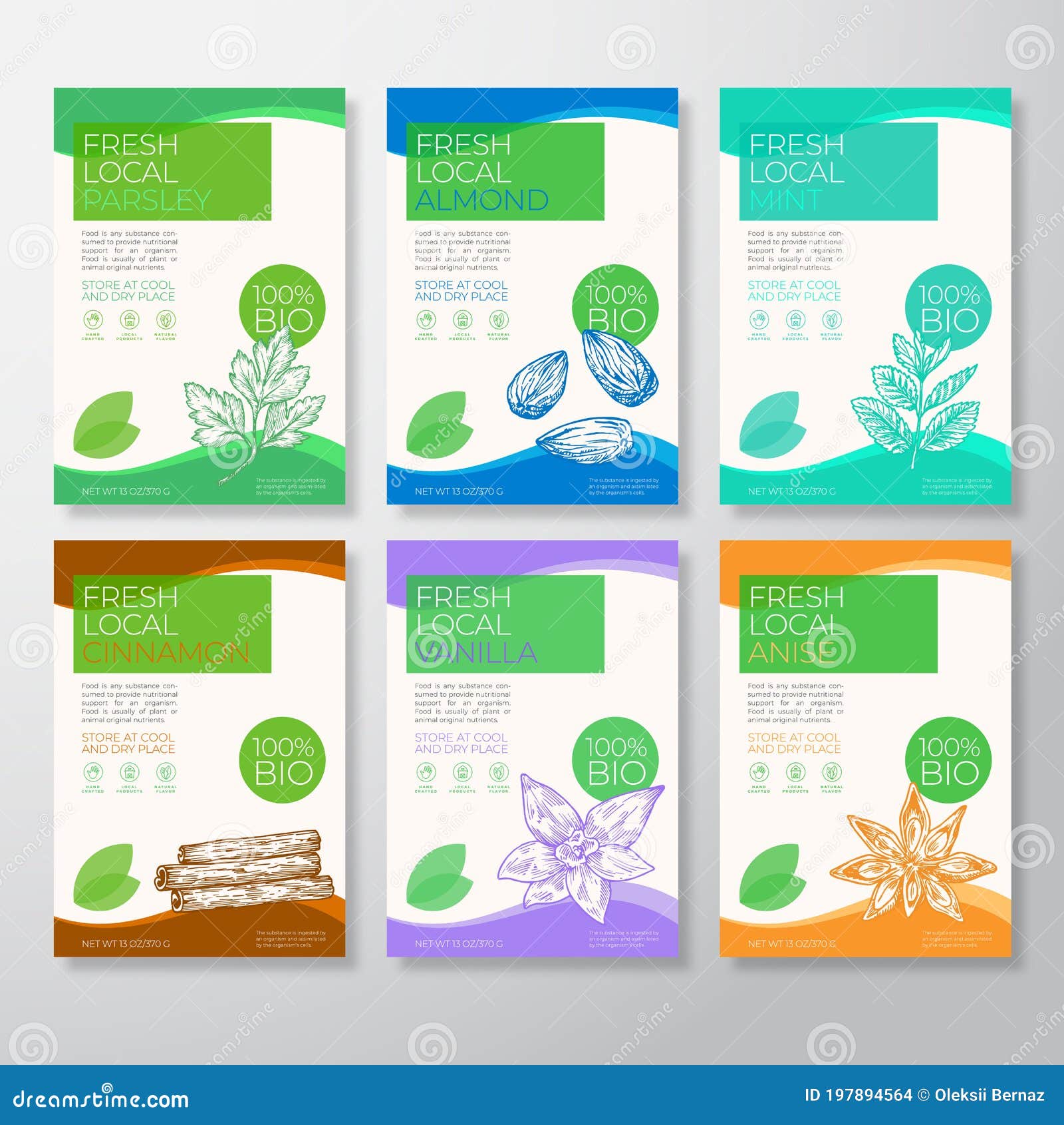 Spices Labels Cartoon Vector | CartoonDealer.com #14420253