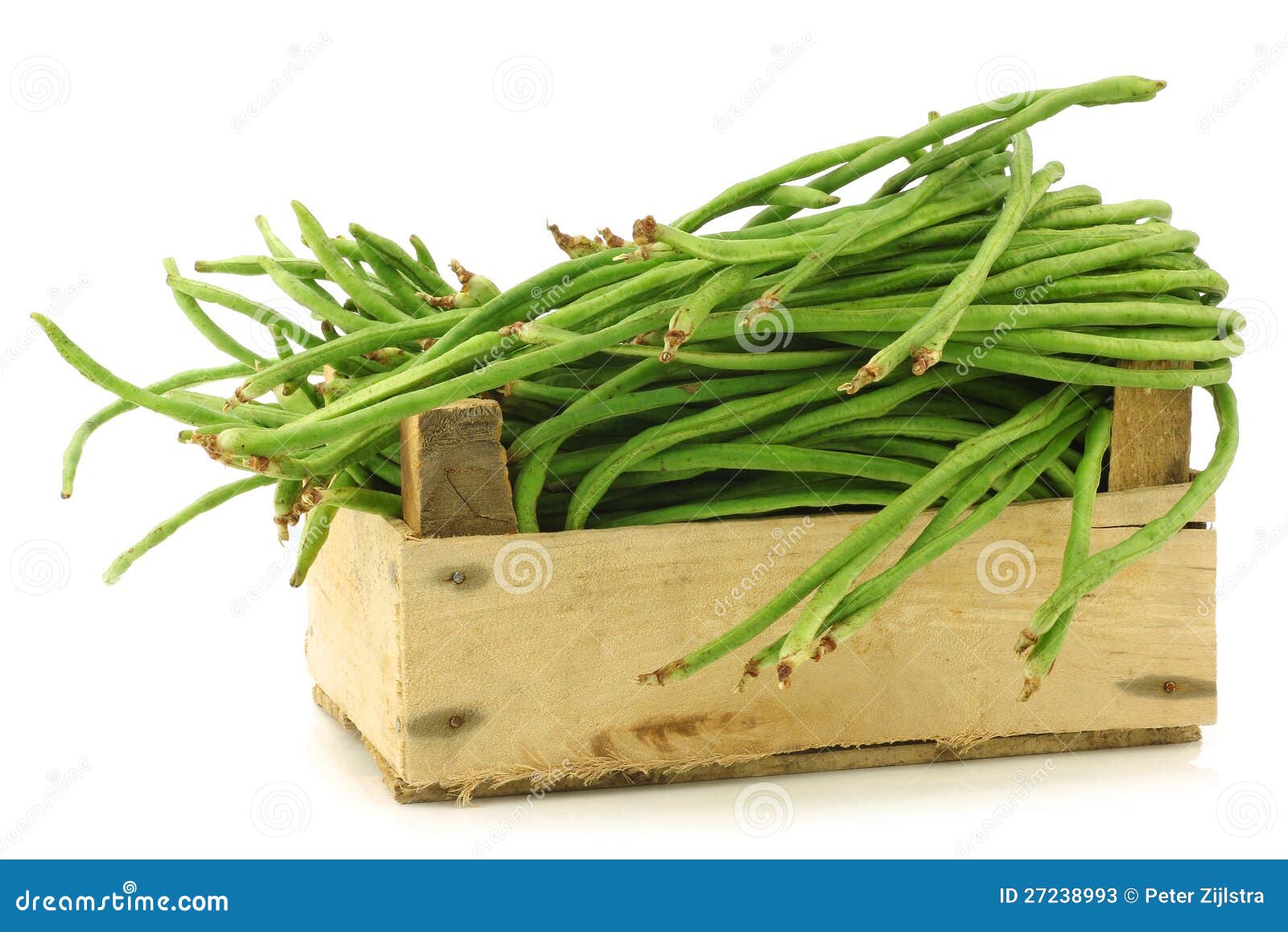 Fresh Long Beans in a Wooden Crate Stock Image - Image of snake ...
