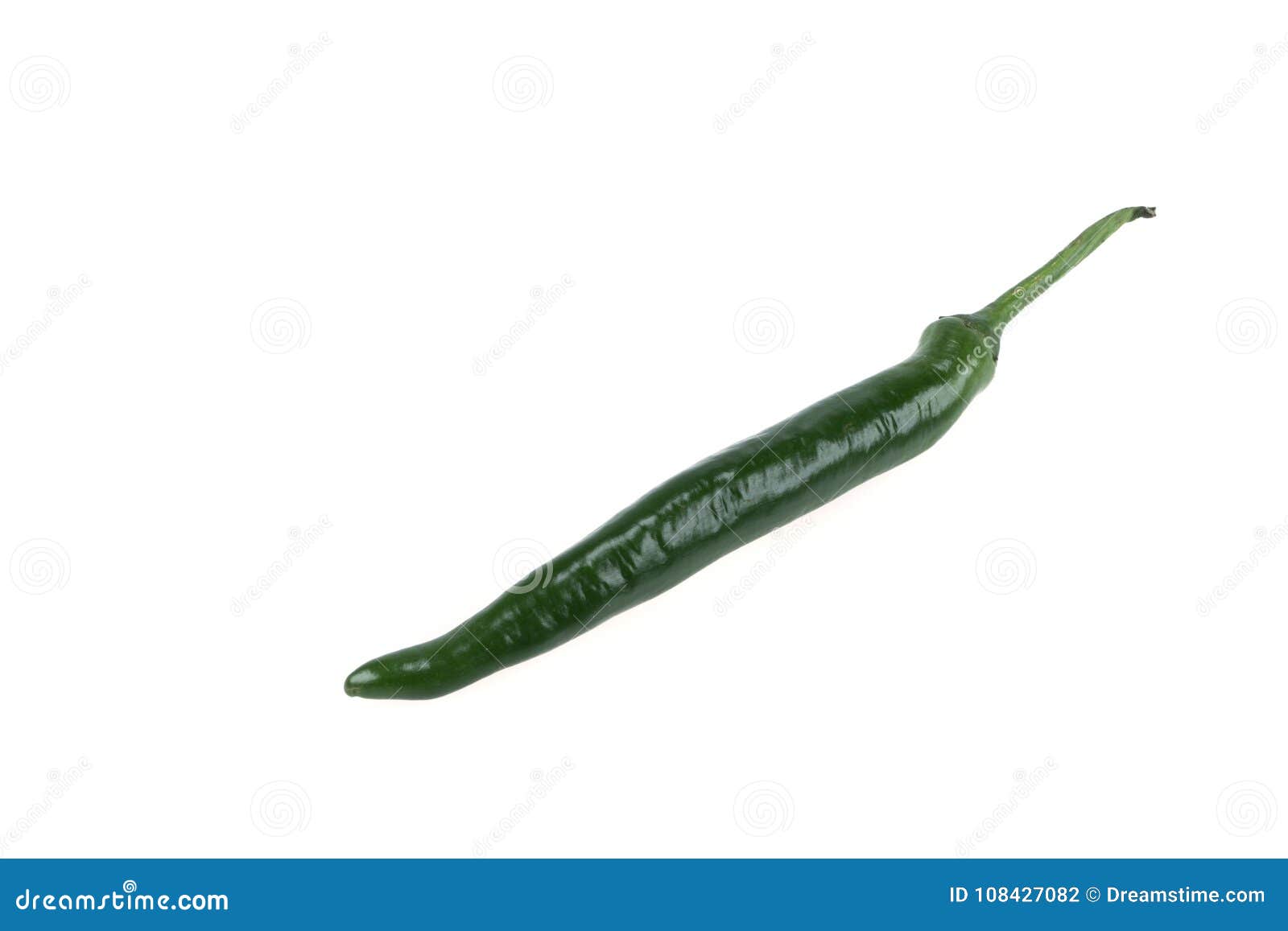 Long Green Chilli in White Background Stock Photo - Image of organic ...