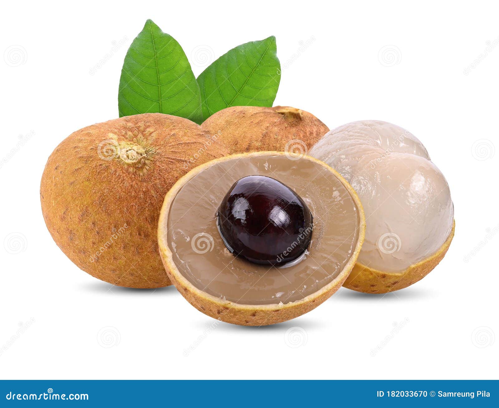 Fresh Longan, Pink Varieties, Isolated on a White Background Stock ...
