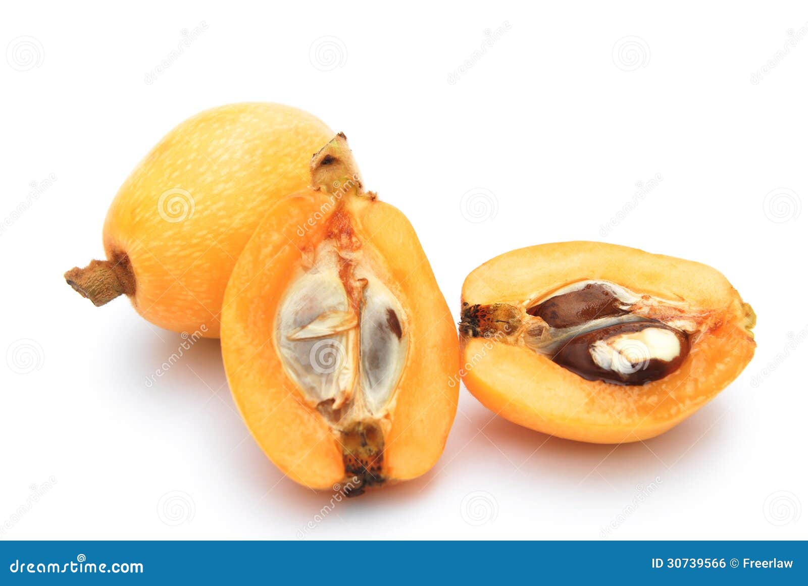 Fresh Loquat Fruit (Eriobotrya Japonica) And A Cut One Stock ...