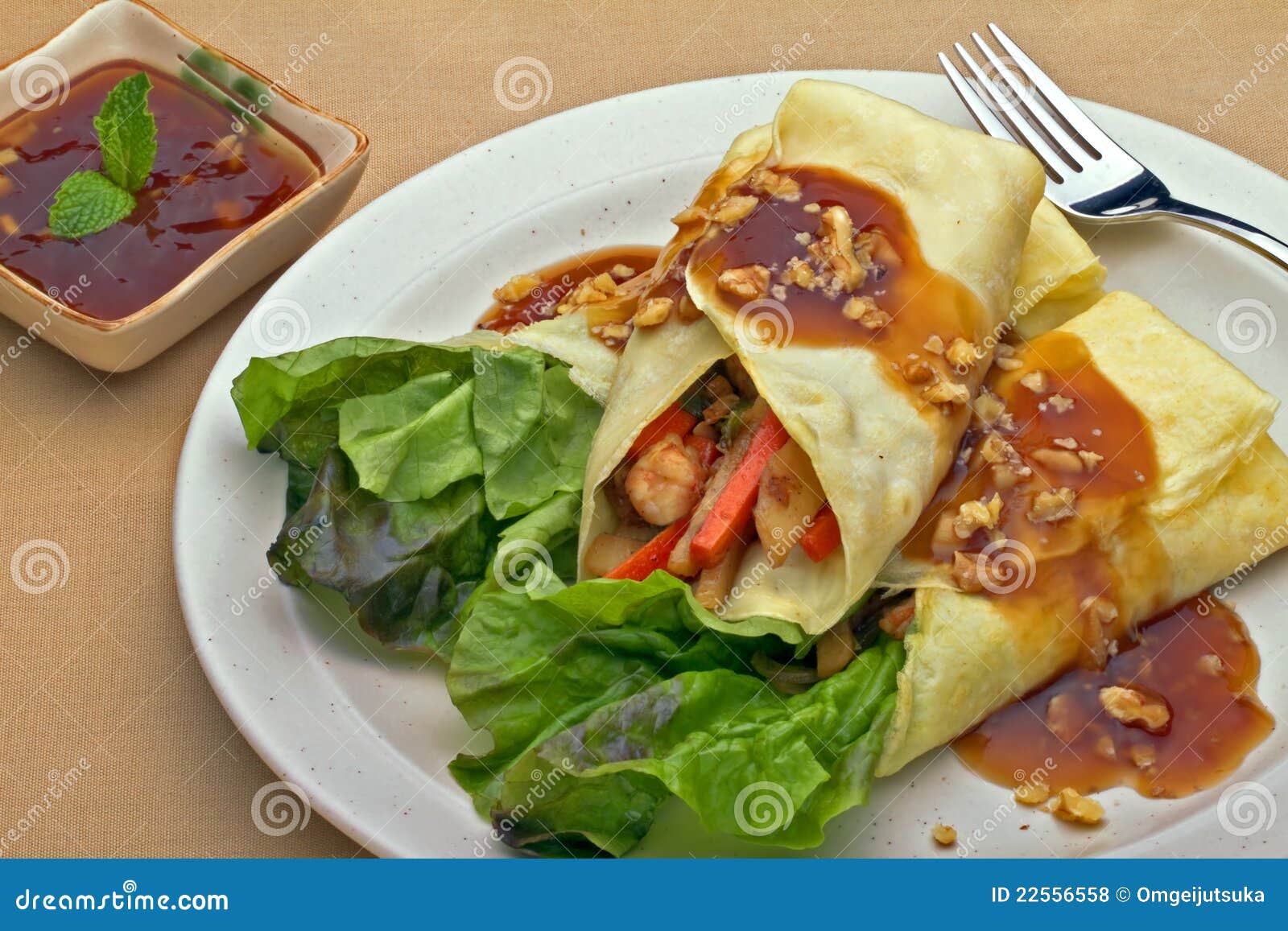 Fresh Lumpia (Fresh Spring Rolls) Stock Photo - Image of delicious ...