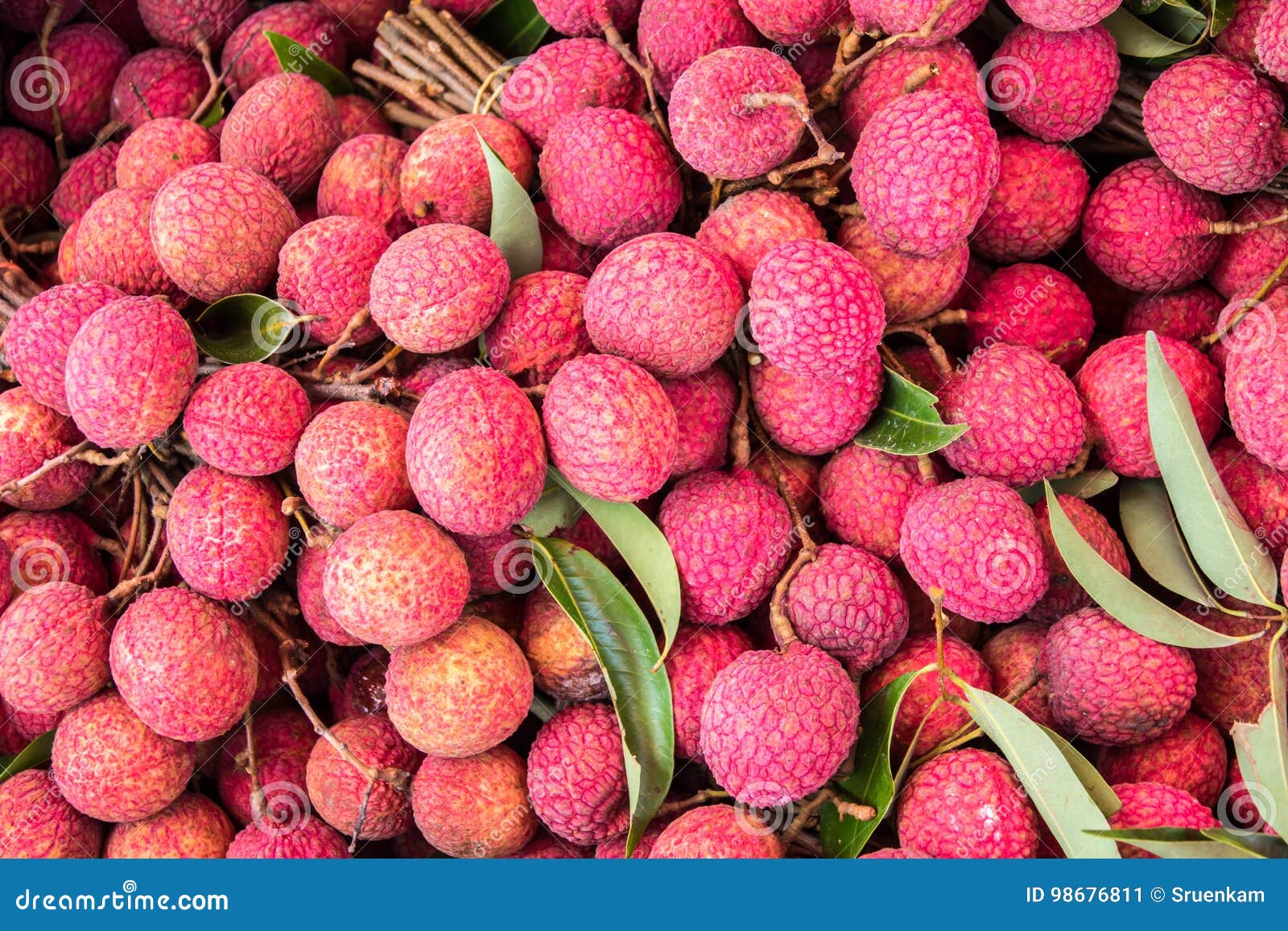 Fresh lychee stock image. Image of litschi, exotic, healthy - 98676811
