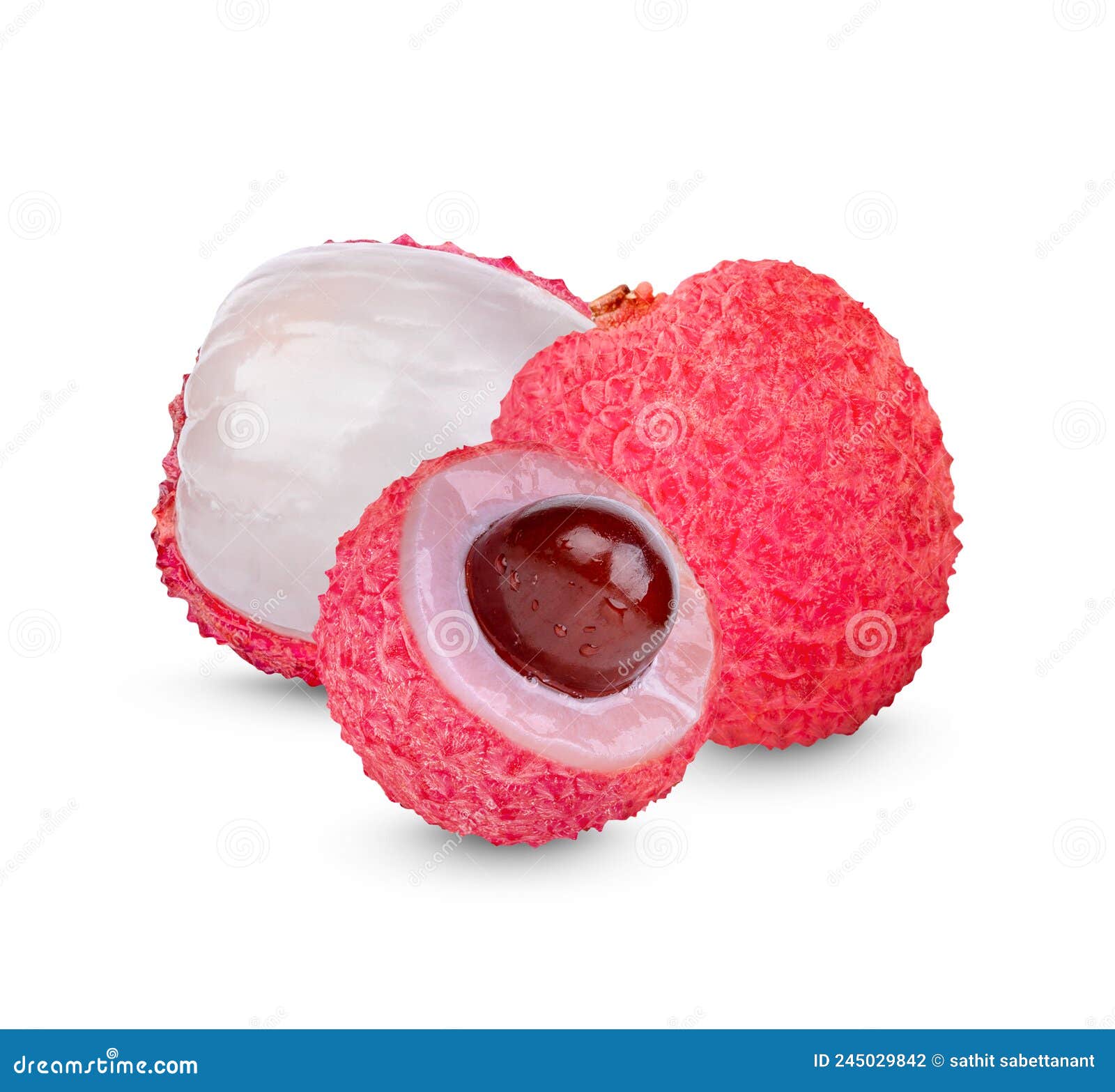 Fresh Lychee Isolated on White Background Stock Photo - Image of sweet ...