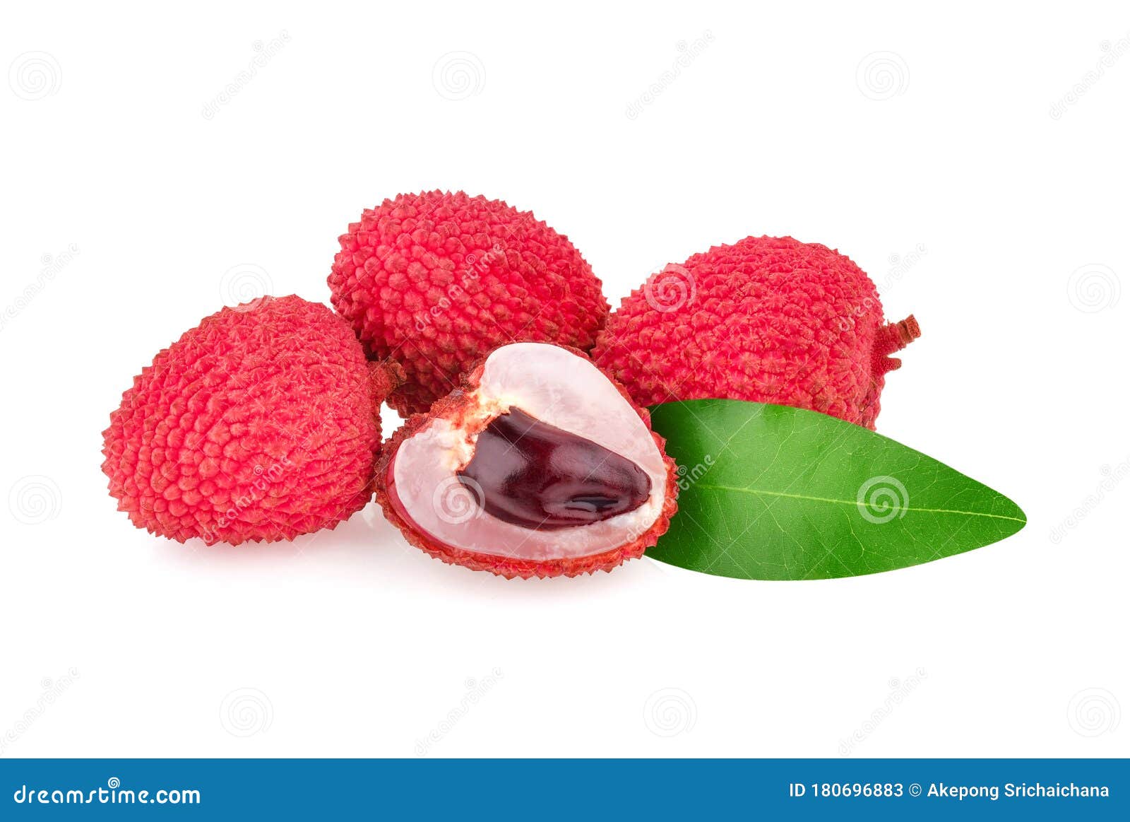 Fresh Lychee Isolated on White Background Stock Image - Image of food ...