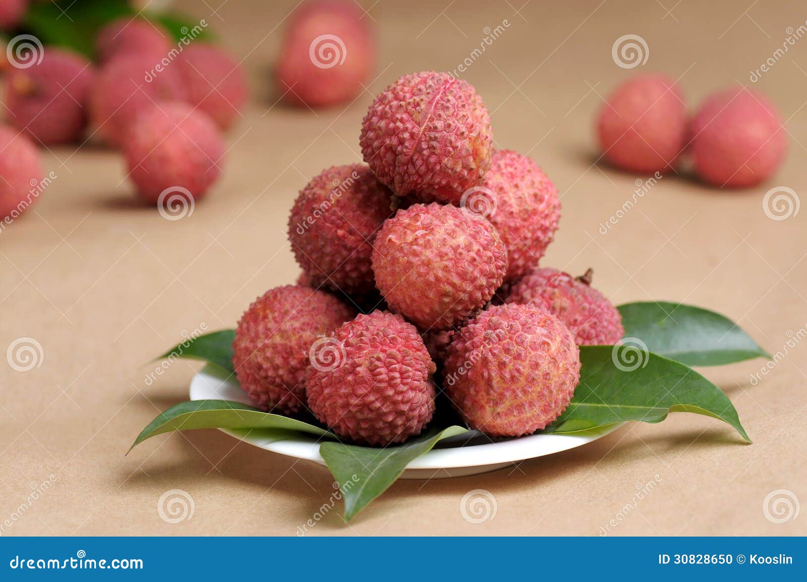 Fresh lychees stock photo. Image of plate, green, ripe - 30828650