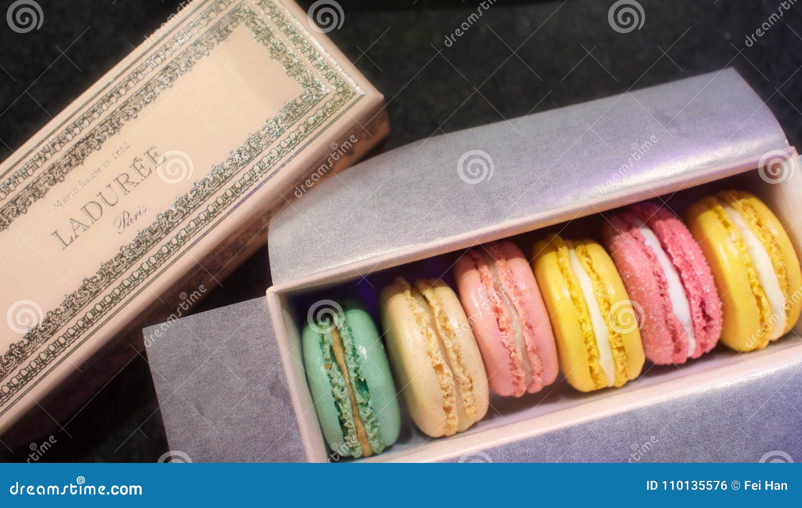Macarons in box editorial photo. Image of paris, delicious - 110135576