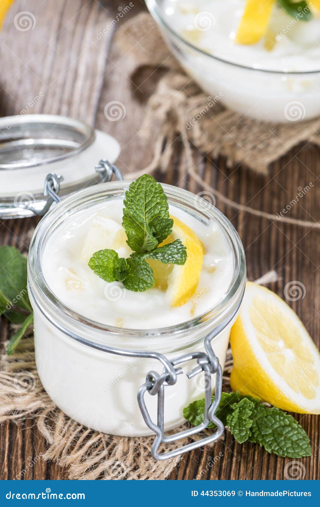 Fresh made Lemon Yoghurt stock image. Image of joghurt - 44353069