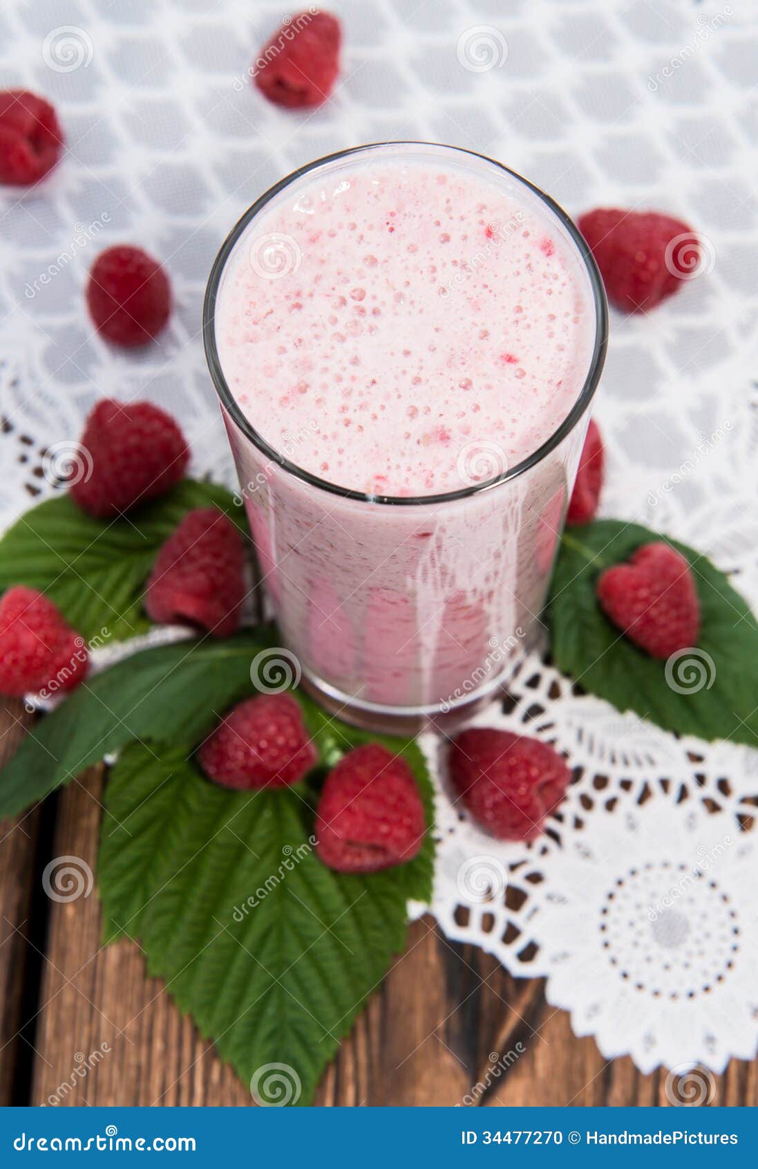 Fresh Made Raspberry Milkshake Stock Photo - Image of natural, cream ...