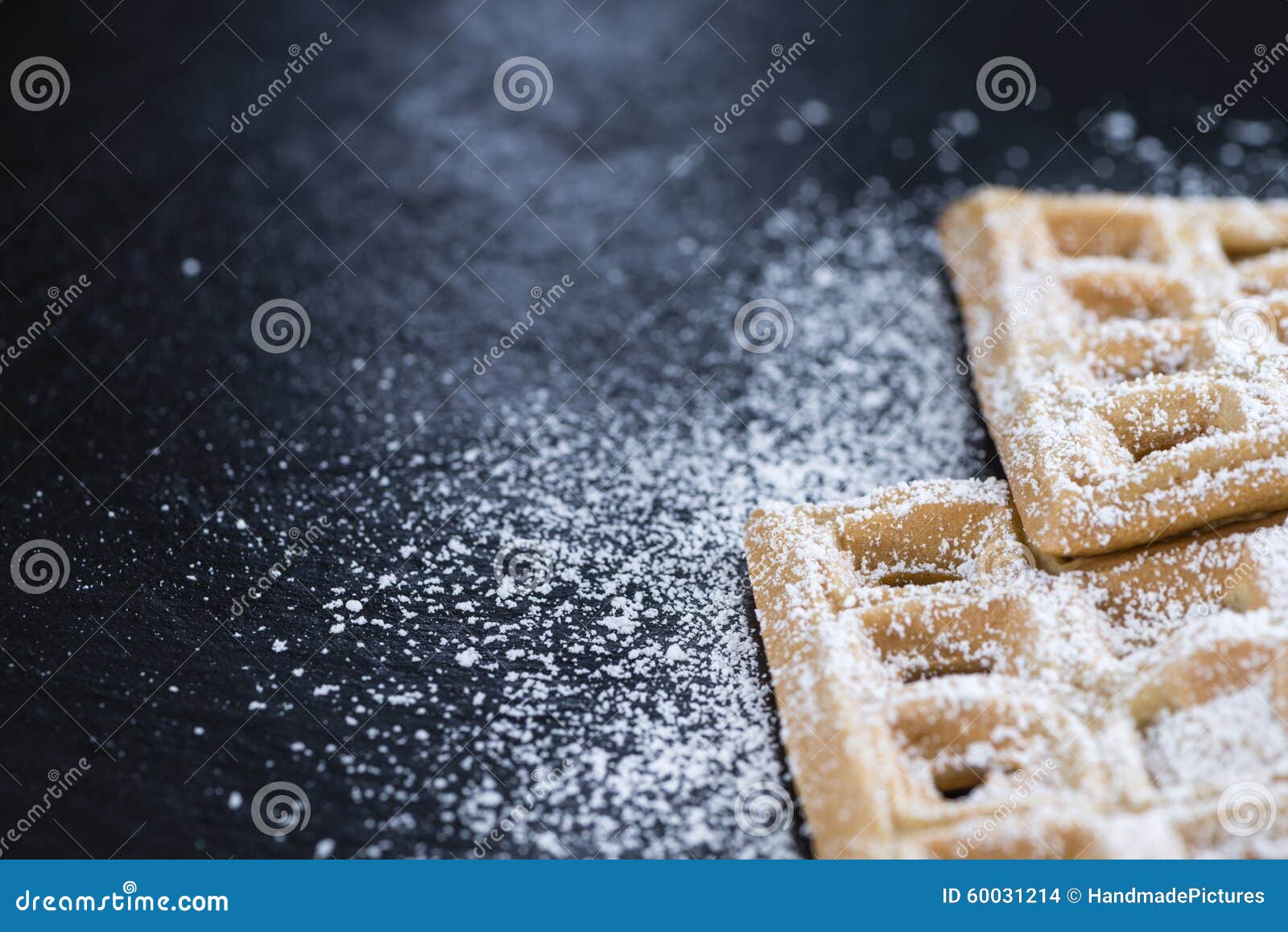 Fresh Made Waffles with Powder Sugar Stock Photo - Image of healthy ...