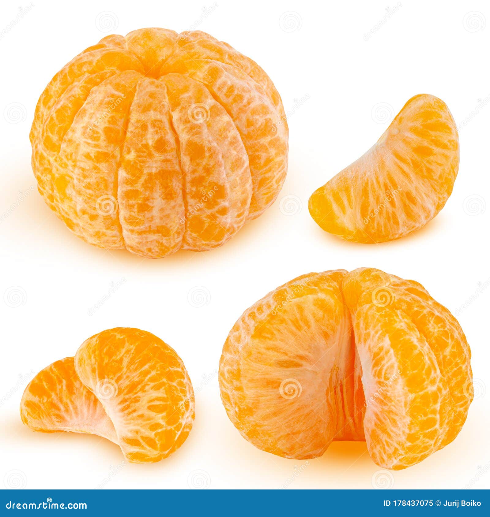 Fresh Mandarin with Leaf Isolated on White Stock Image - Image of peel ...
