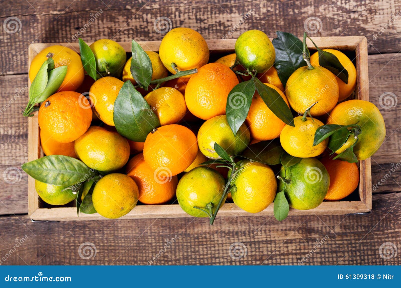 Fresh Mandarin Oranges Fruit in Wooden Box Stock Photo - Image of sweet ...