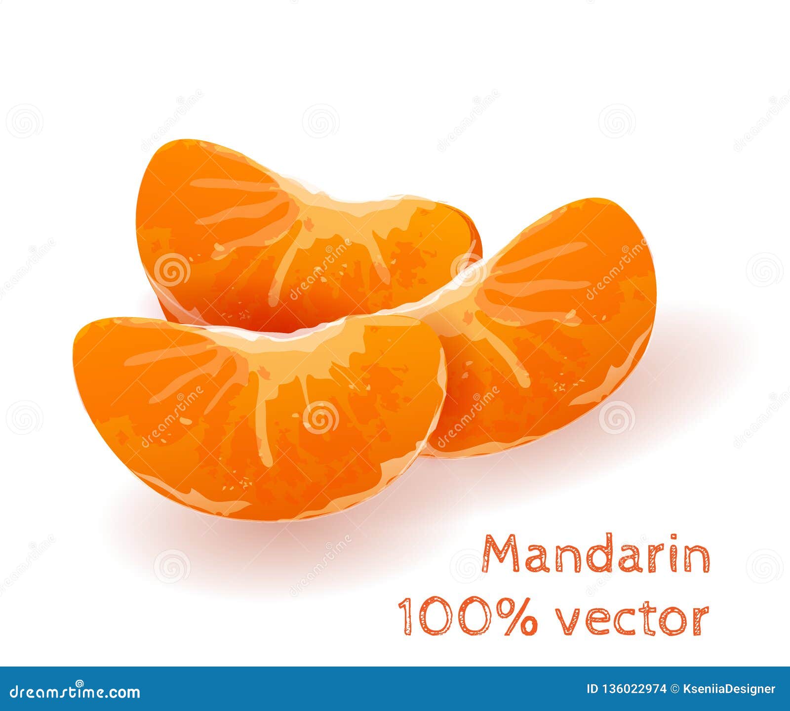 Fresh Mandarin. Vector Illustration Stock Vector - Illustration of leaf ...