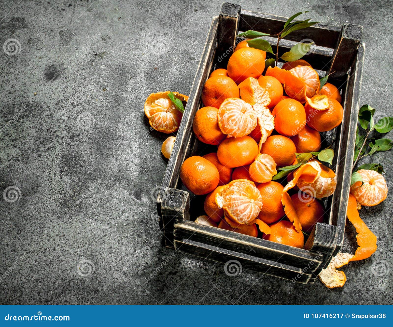 Fresh Mandarins in an Old Box. Stock Image - Image of color, summer ...
