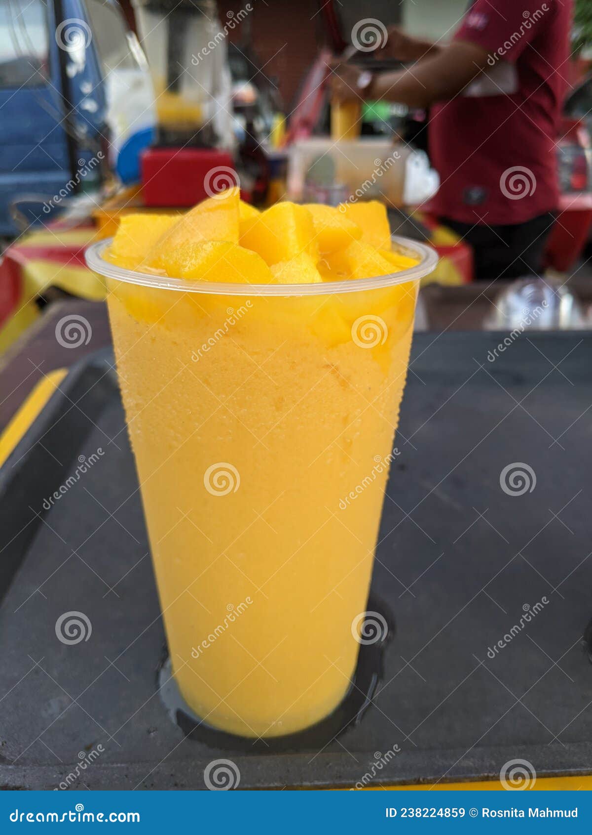 Fresh Mango Cold Ice Blended at the Cafe Stock Image - Image of food ...