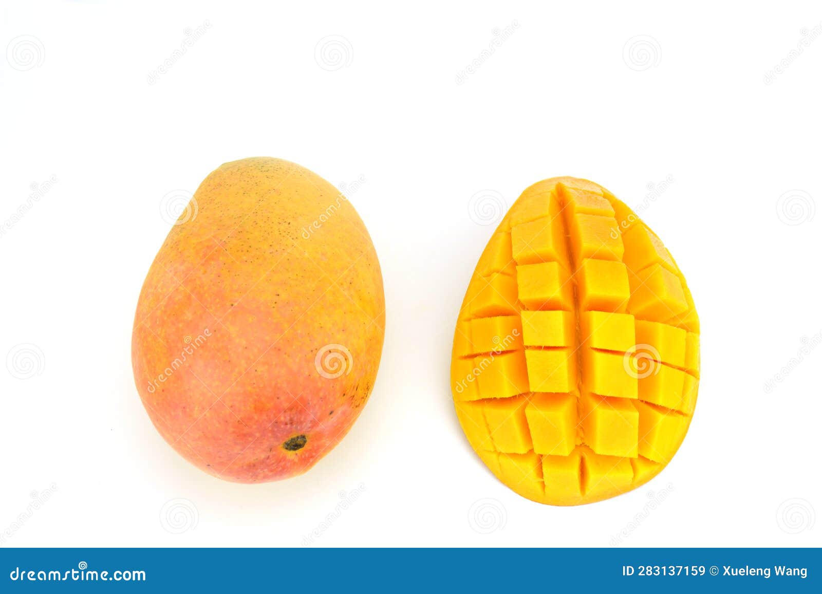 Fresh Mango Cut on the White Background Stock Image - Image of flower ...