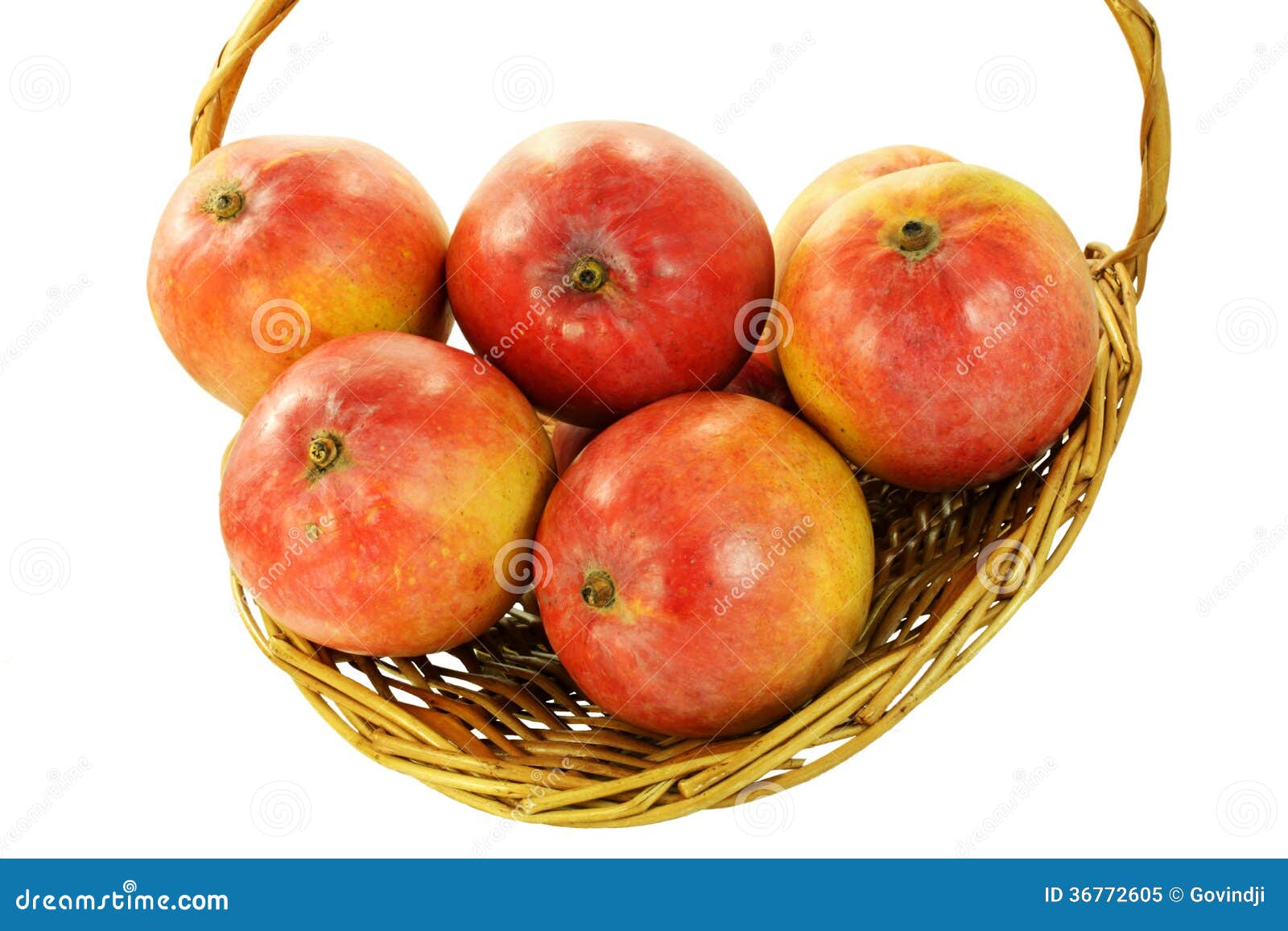 Fresh Mango Fruit in Basket Stock Image - Image of greenhouse ...