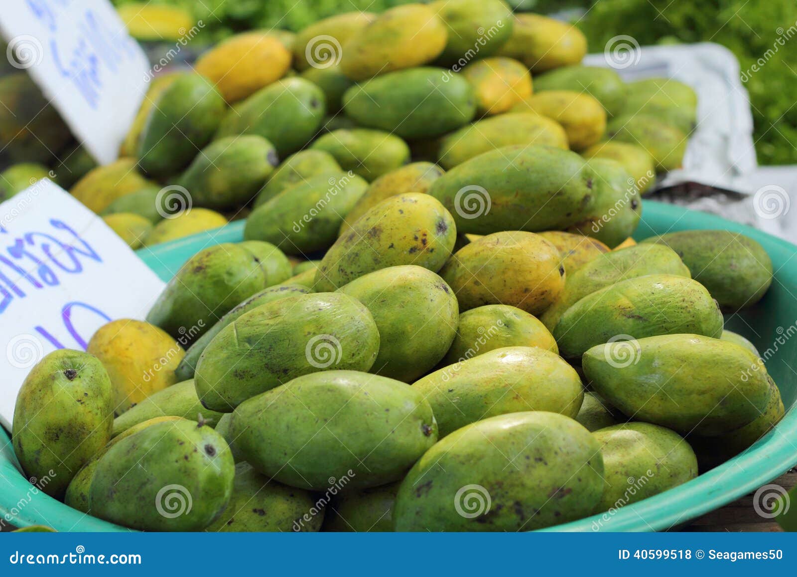 Fresh Mango Fruit in the Market Stock Photo - Image of tropical, market ...