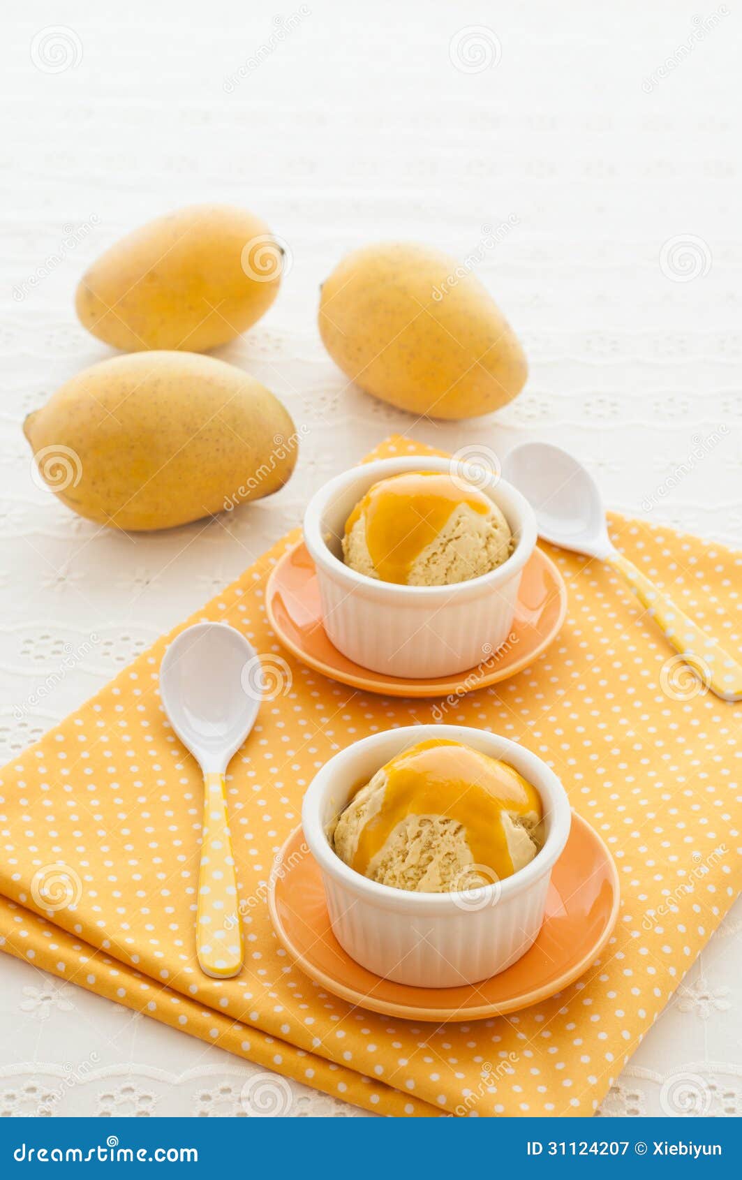 Fresh mango ice cream stock image. Image of cafe, gourmet - 31124207