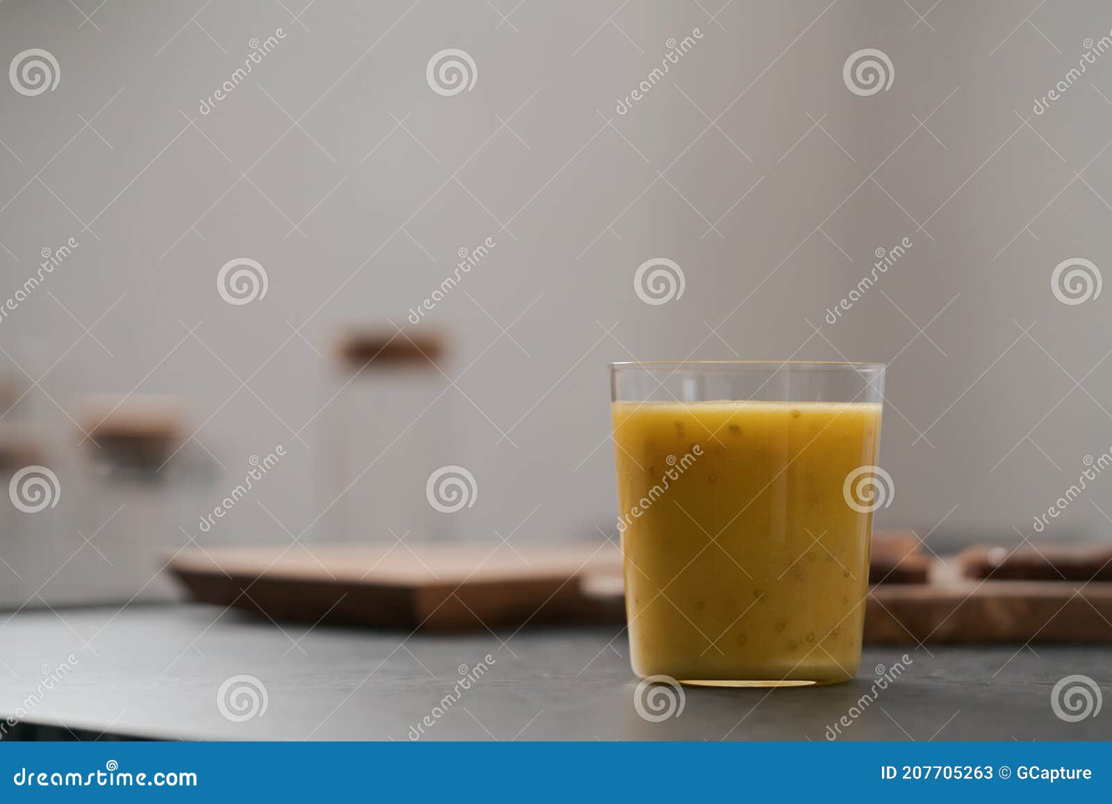 Fresh Mango Lulo Smoothie on Kitchen Countertop Stock Image - Image of ...